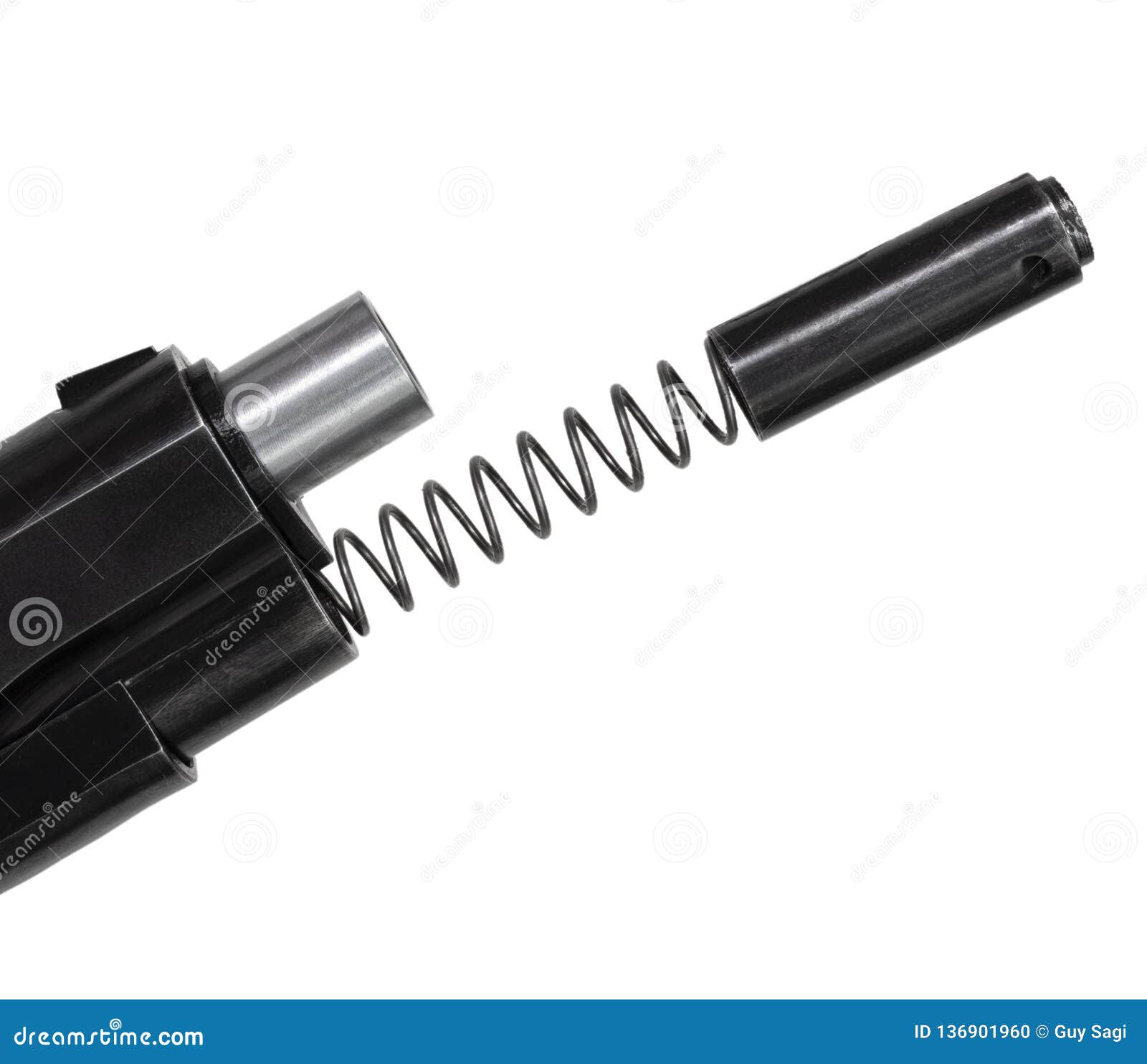1911 Spring and Barrel Bushing Stock Photo - Image of isolated, pistol ...