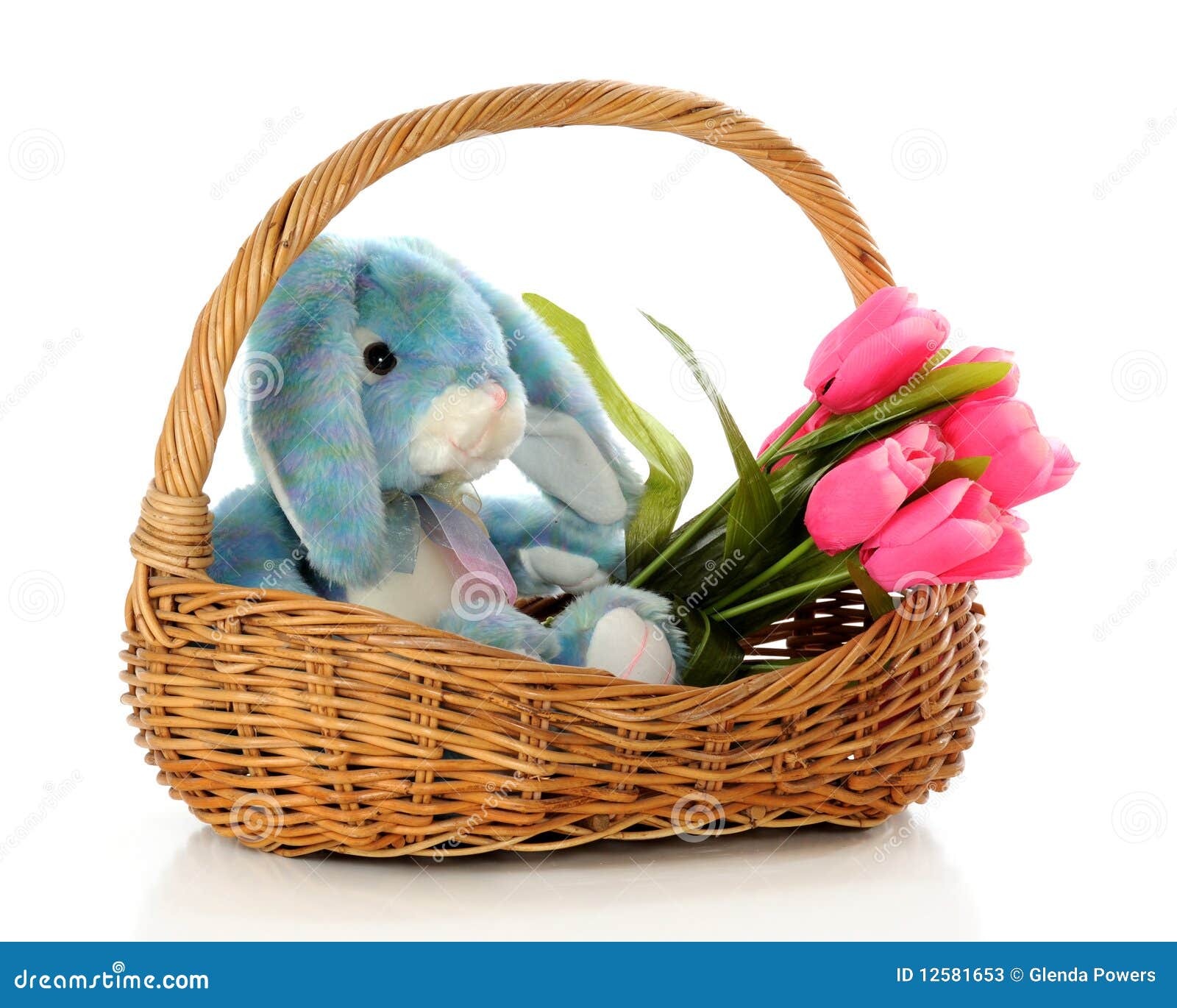 Spring Basket stock image. Image of pink, plush, stuffed - 12581653