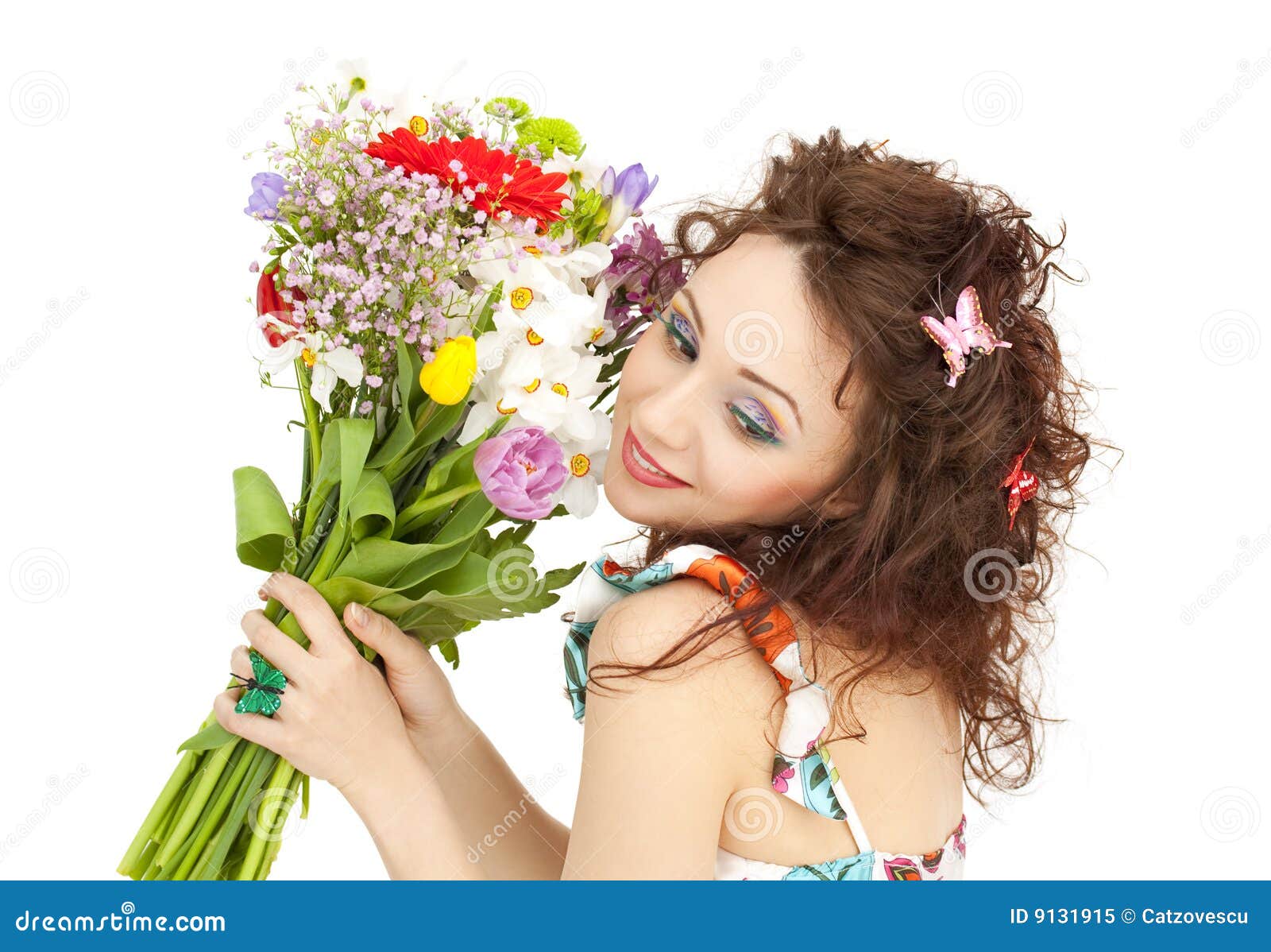 Spring beauty stock image. Image of smelling, human, gorgeous - 9131915