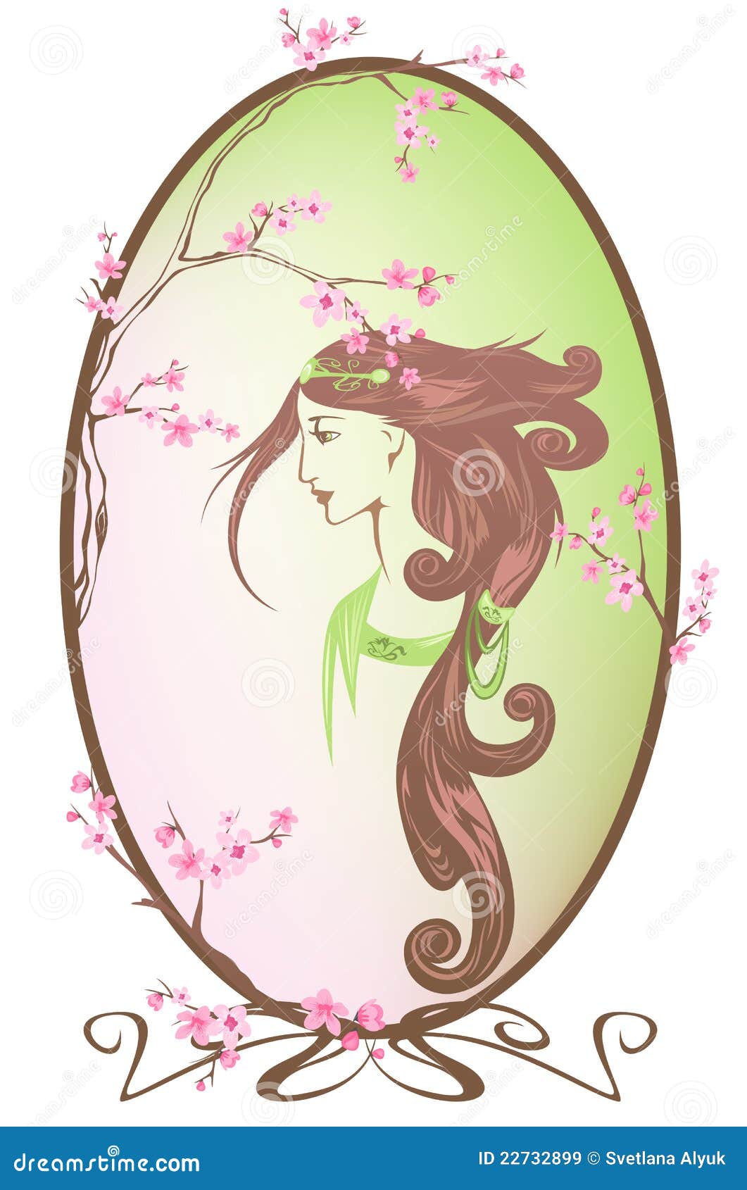 Spring beauty vector stock vector. Illustration of long - 22732899
