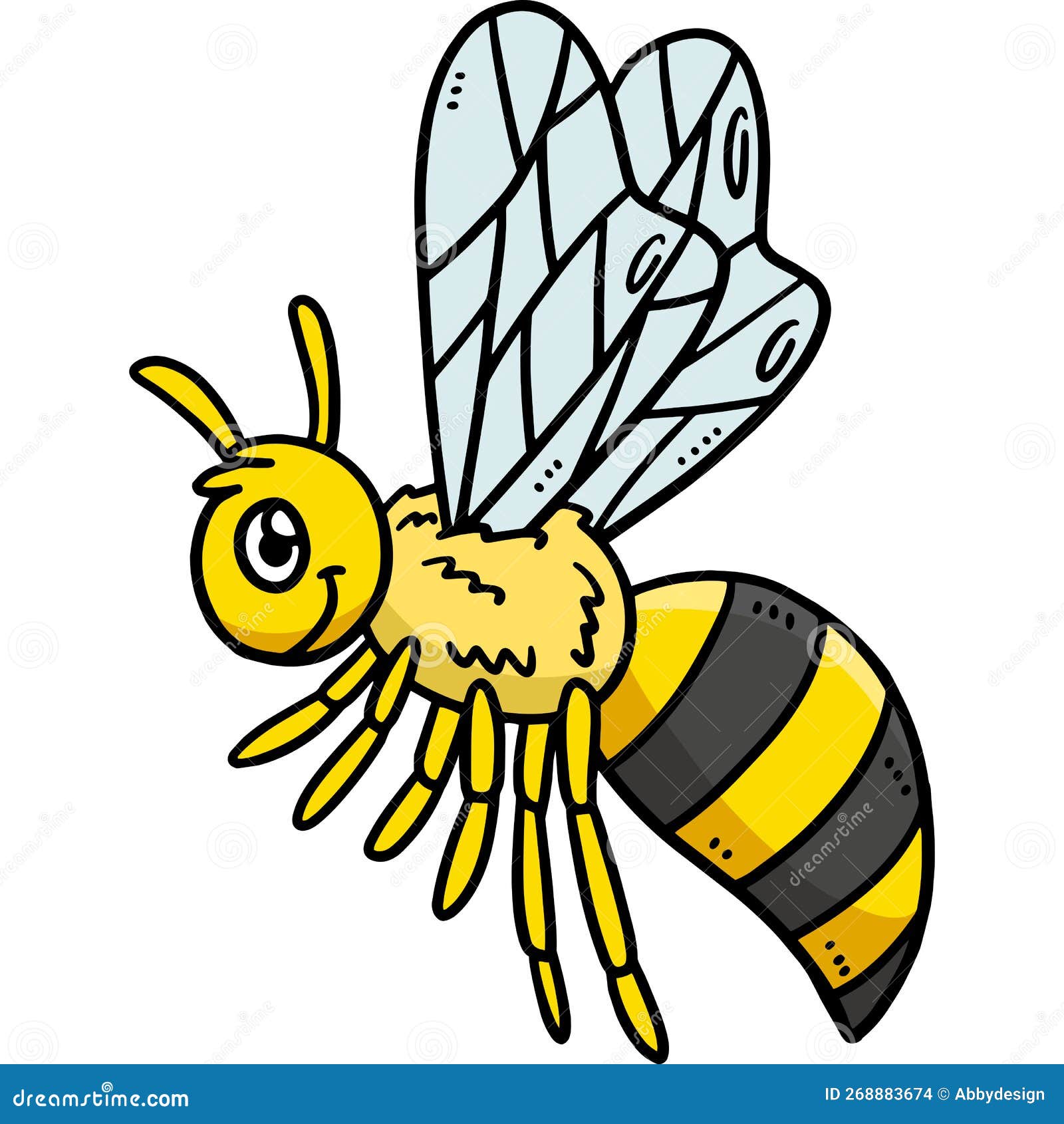 Spring Bee Cartoon Colored Clipart Illustration Stock Vector ...