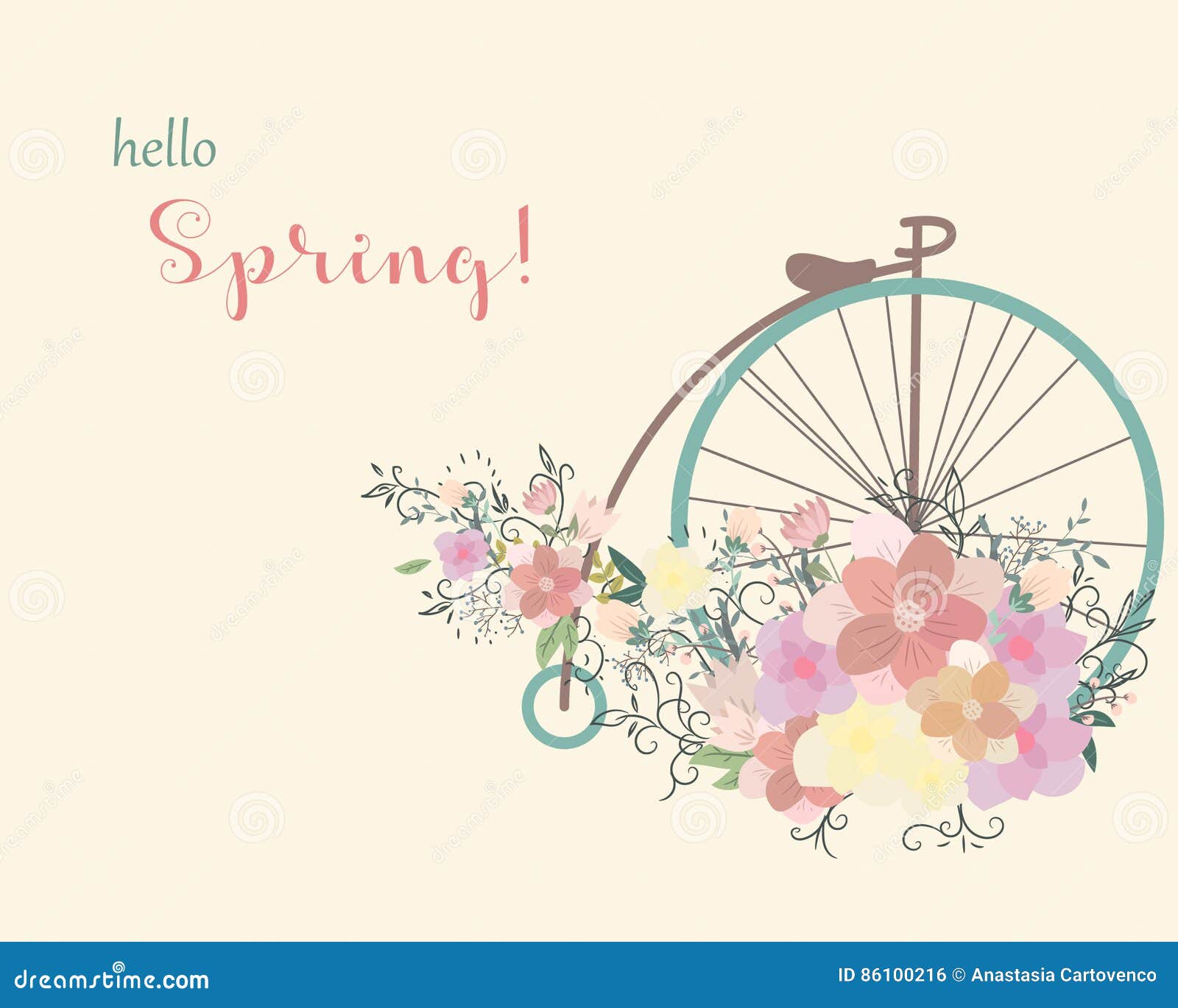 Spring bicycle stock vector. Illustration of summer, bicycle - 86100216