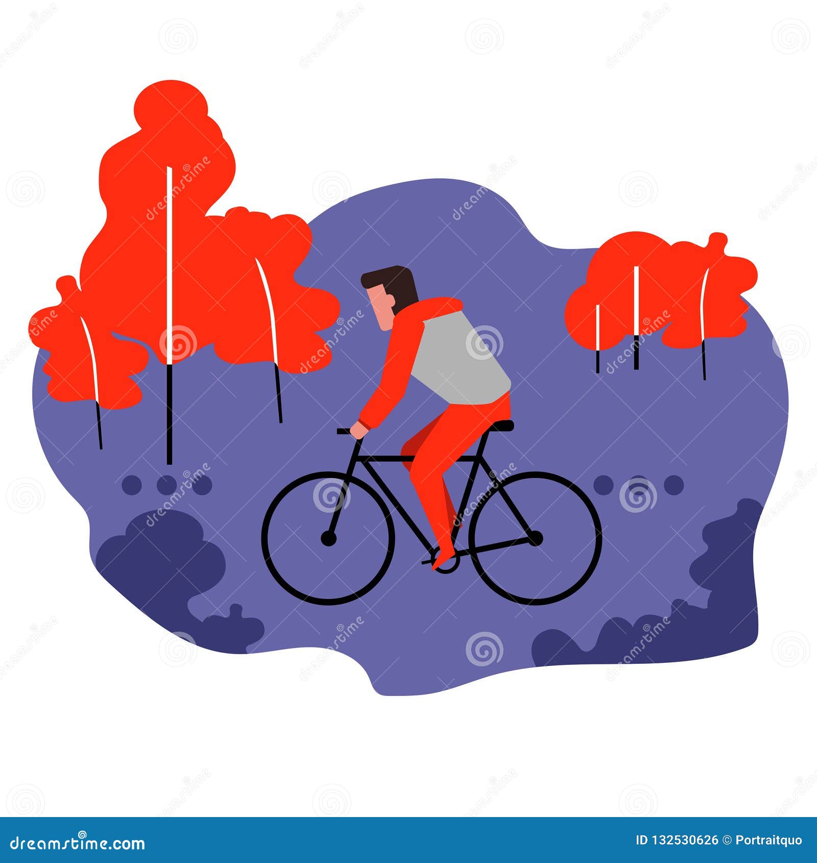 Spring Bicycle Ride in Outdoor. Stock Vector - Illustration of spring ...