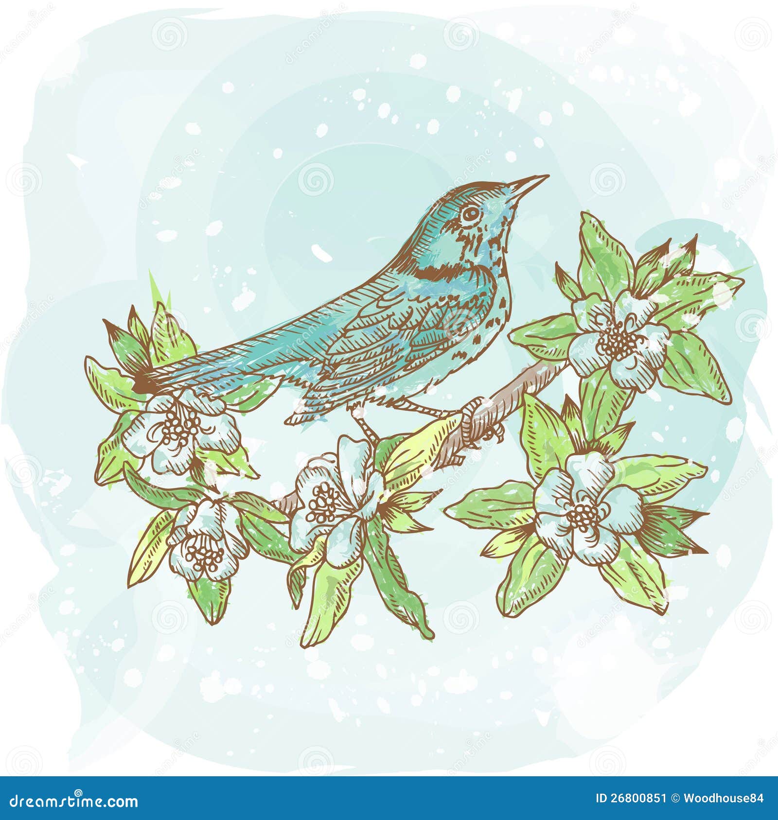 Spring Bird Illustration Stock Image - Image: 26800851