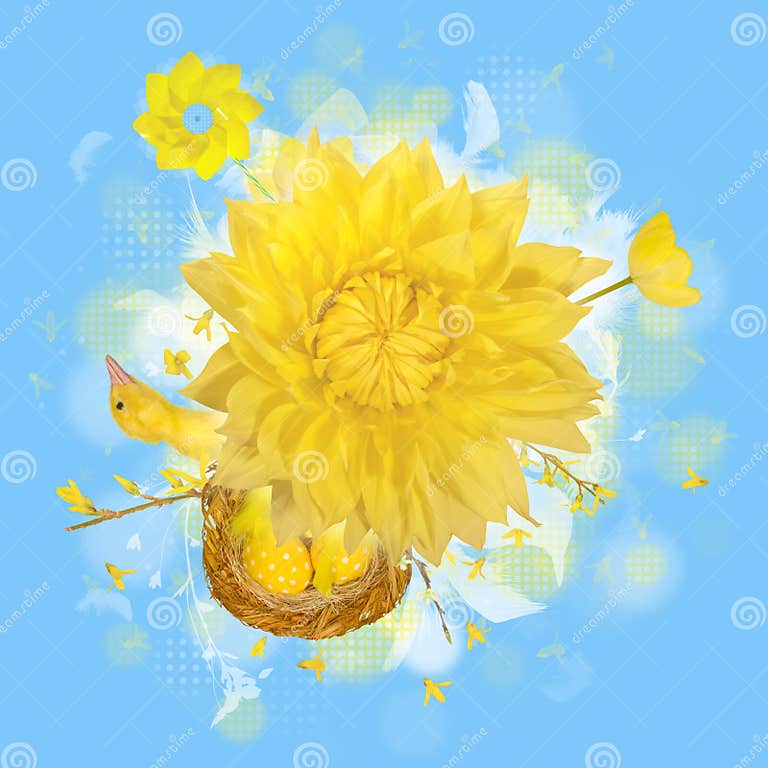 Spring bird nest graphic stock illustration. Illustration of backdrop ...