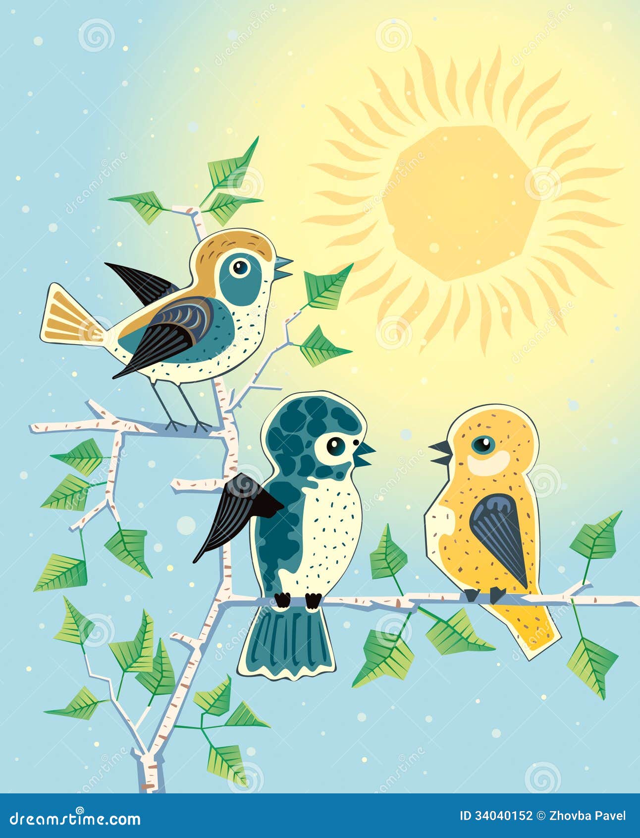 Spring bird stock vector. Illustration of surprise, light - 34040152