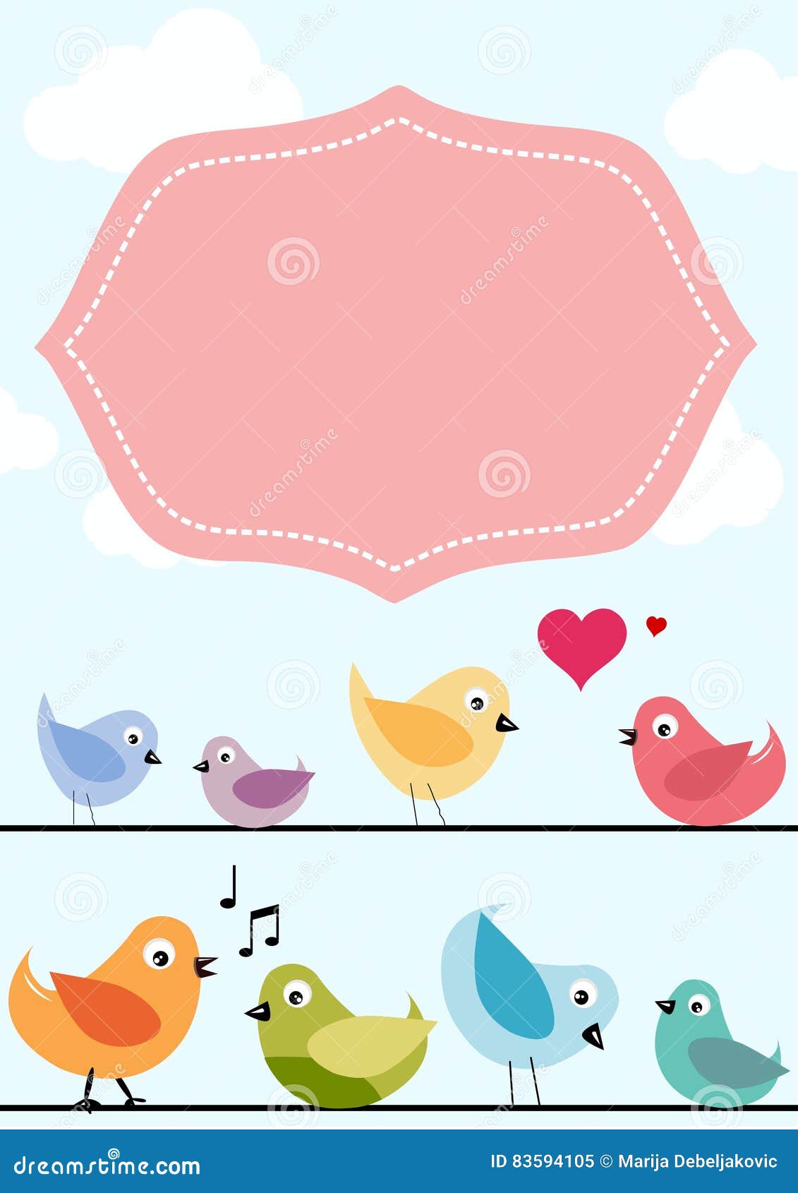 Spring Birds Banner stock illustration. Illustration of cool - 83594105