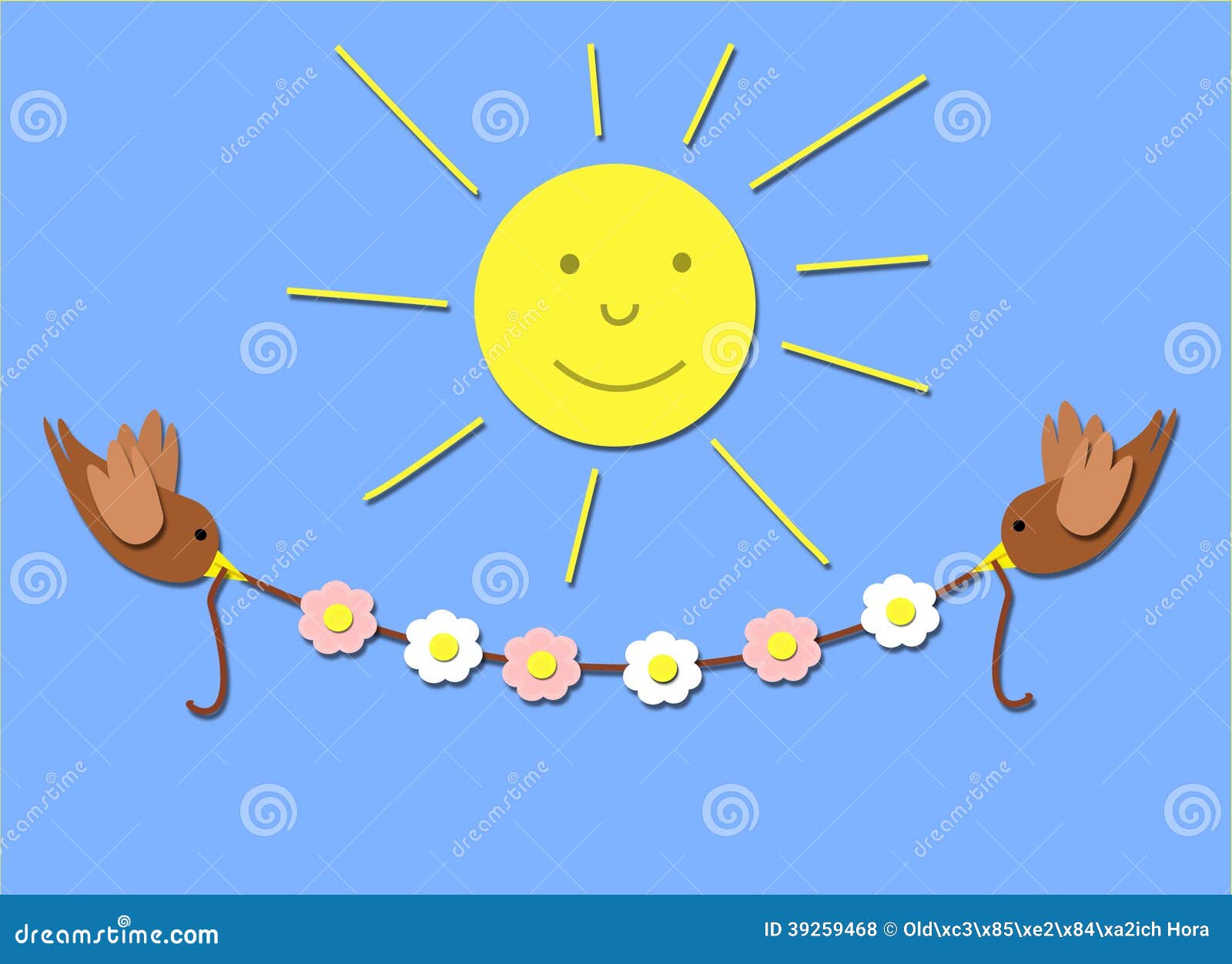 Spring Birds stock illustration. Illustration of children - 39259468