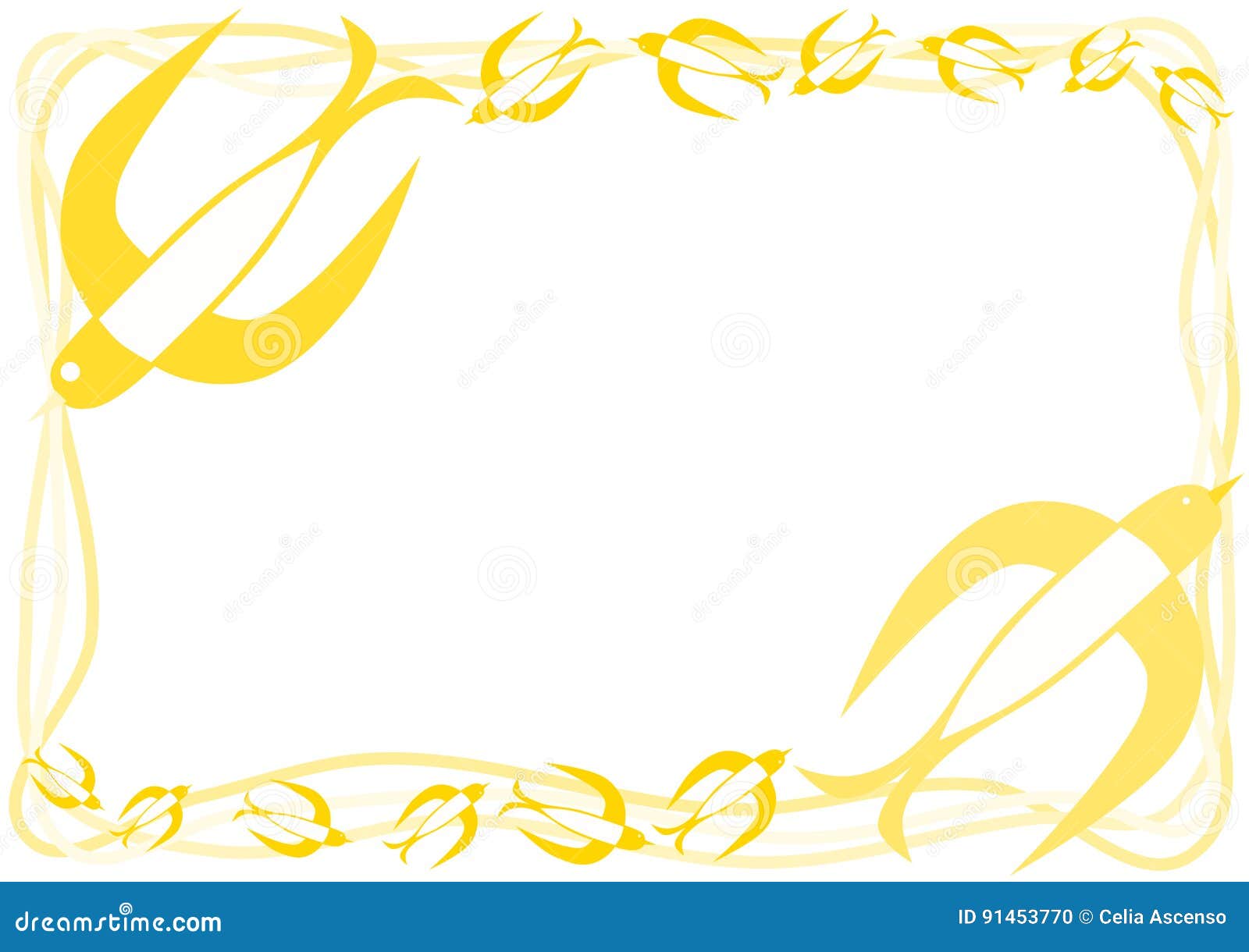 Spring birds flying frame stock illustration. Illustration of dove ...