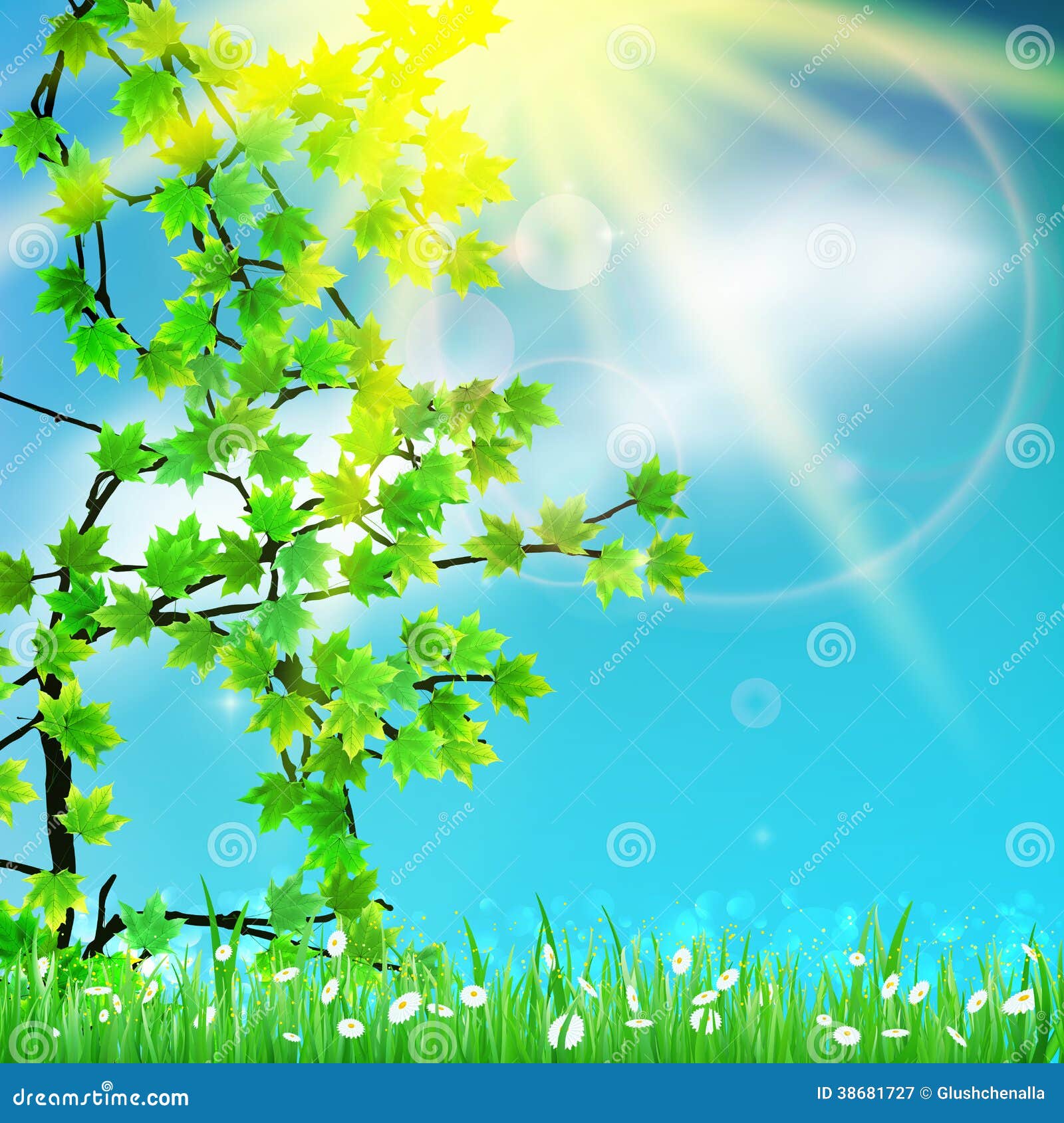 Spring and Blue Abstract Defocused. Stock Vector - Illustration of ...