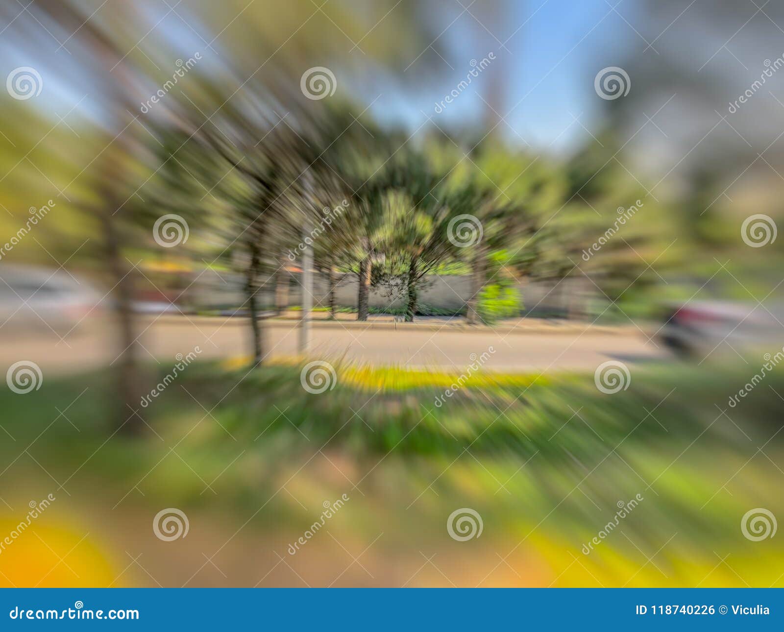 Spring Blurred Trees. Abstract Motion Blur Effect. Stock Photo - Image ...