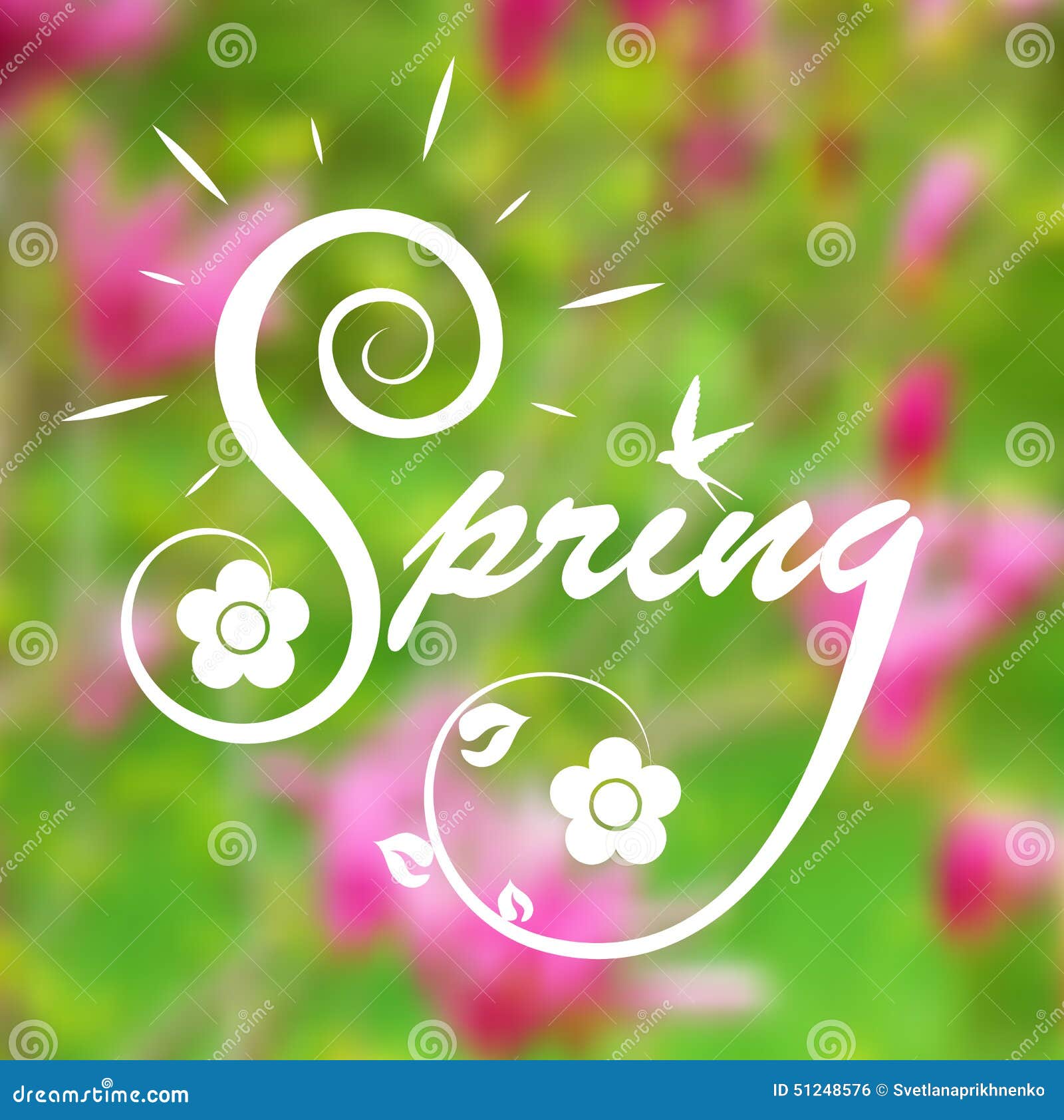 Spring blurry background stock vector. Illustration of element - 51248576