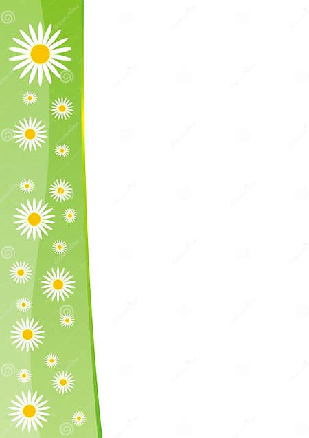 Spring border template stock vector. Illustration of chamomile - 7595930