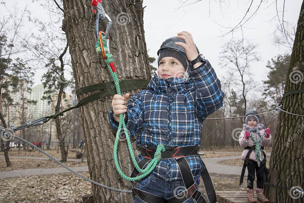 Spring Boy on the Cable Car. Stock Photo - Image of equipment, outdoor ...
