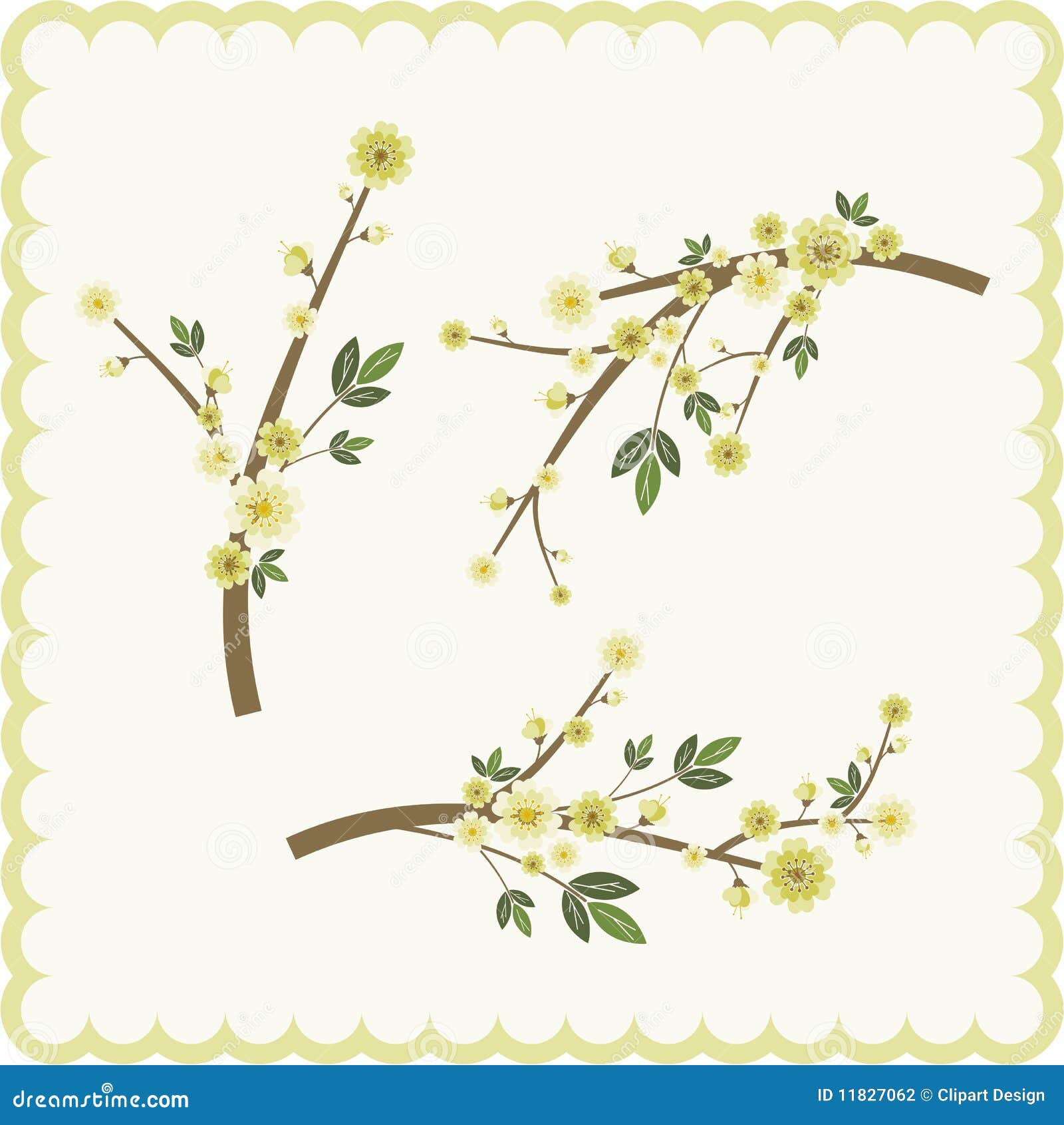 Spring branch design set stock illustration. Illustration of artwork ...