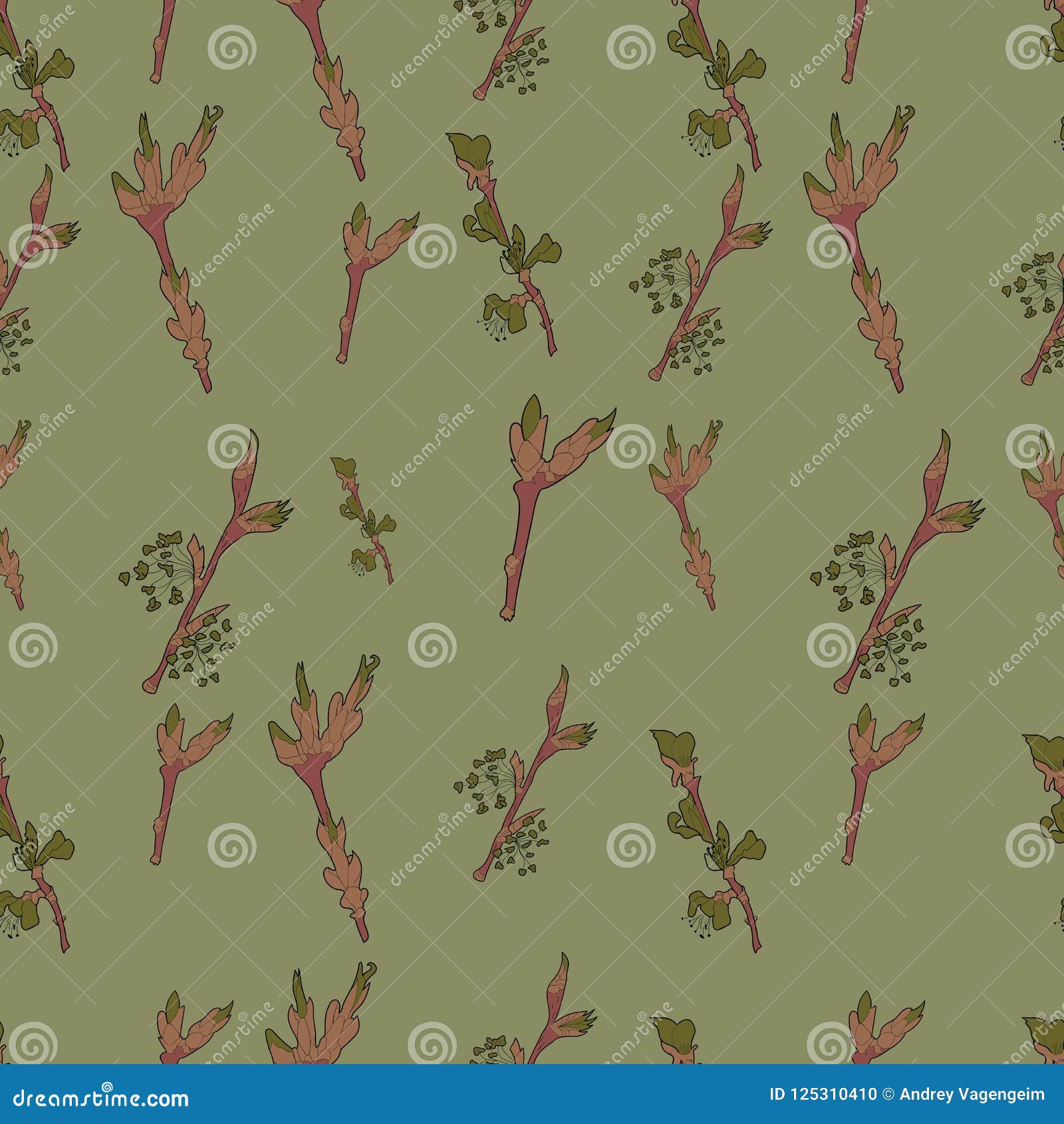 Spring Branches Seamless Pattern Stock Vector - Illustration of ... Spring Branches Seamless Pattern Stock Vector - Illustration of ...