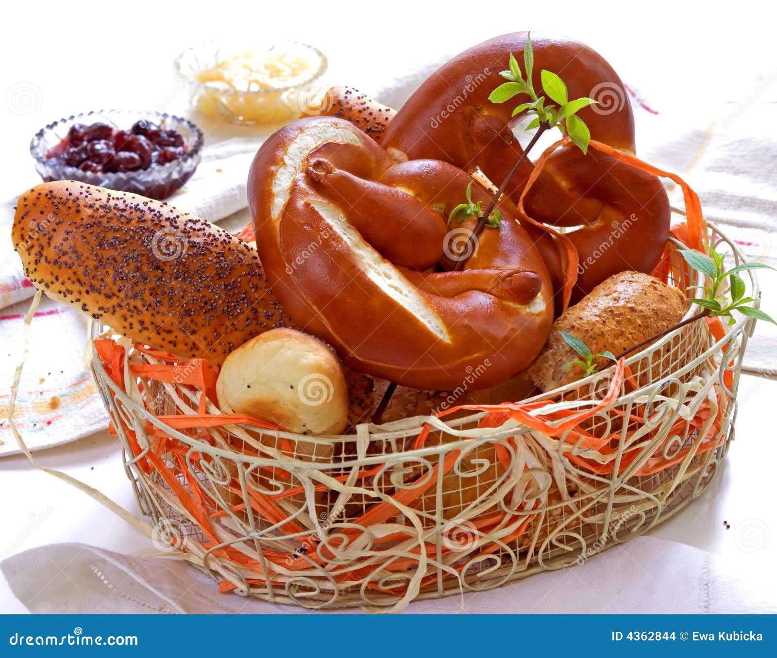 Spring bread basket stock photo. Image of basket, grain - 4362844