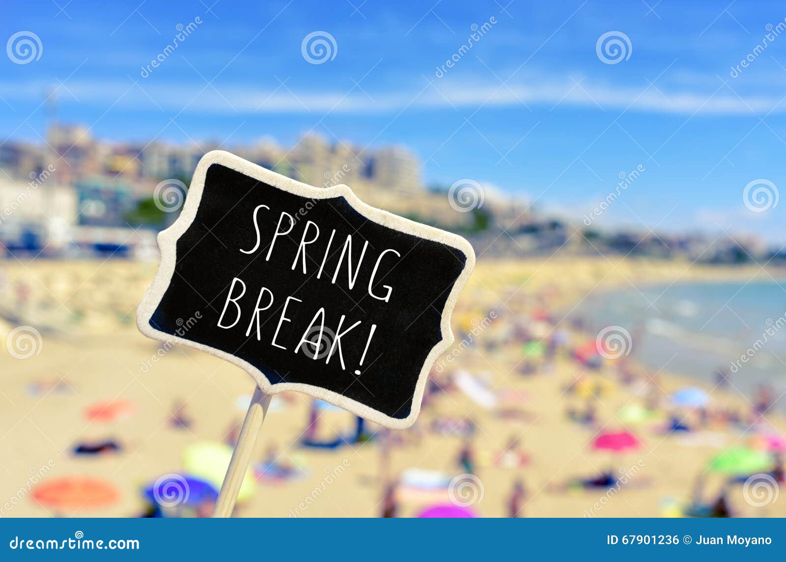Spring Break Written In Sand - Tropical Beach Stock Photo ...