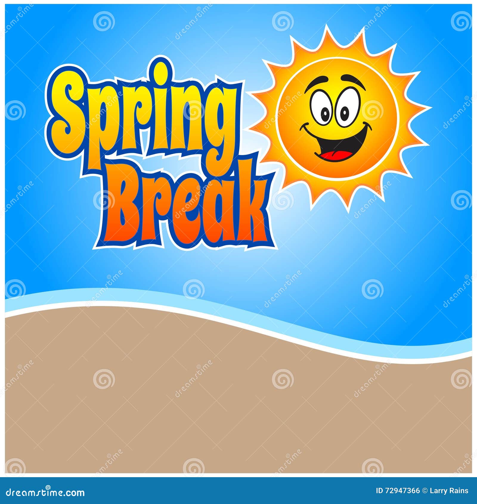 Spring Break Fun stock vector. Illustration of placard - 72947366