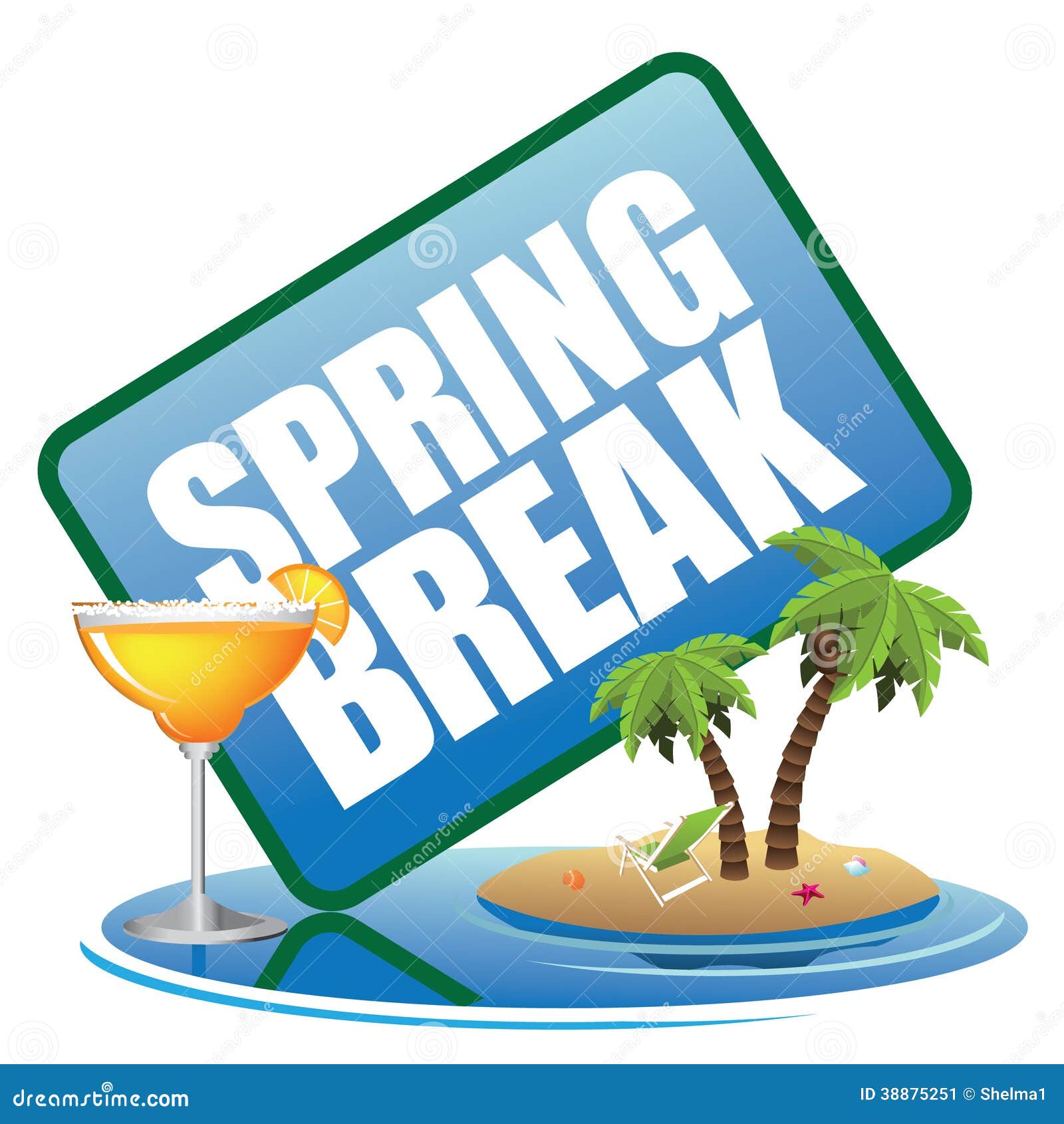 Spring break icon stock illustration. Illustration of clip - 38875251
