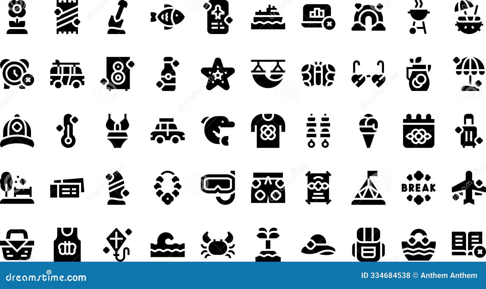 Spring Break Icons High-Quality Vector Icons Collection with Editable ...