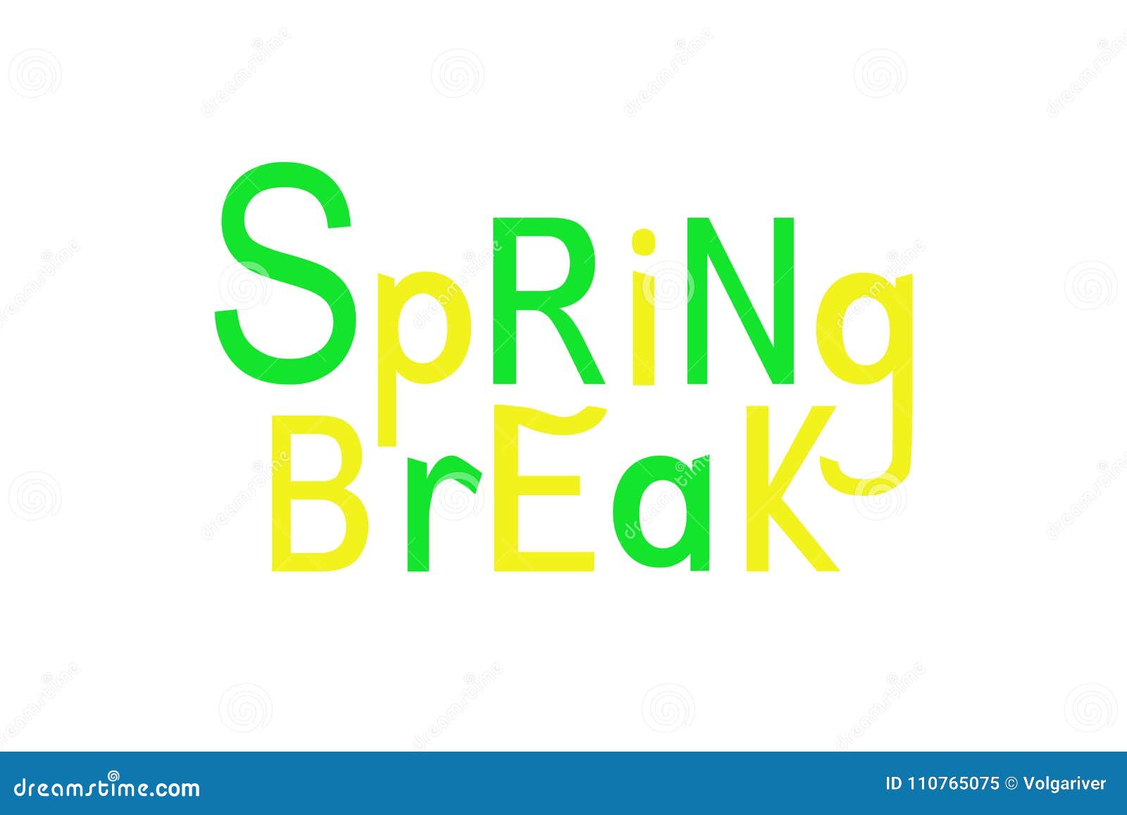 Spring Break. Lettering Composition. Vector Illustration. Stock Vector ...