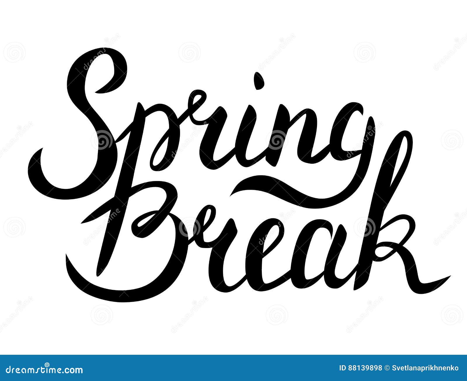 Spring Break lettering stock vector. Illustration of march - 88139898