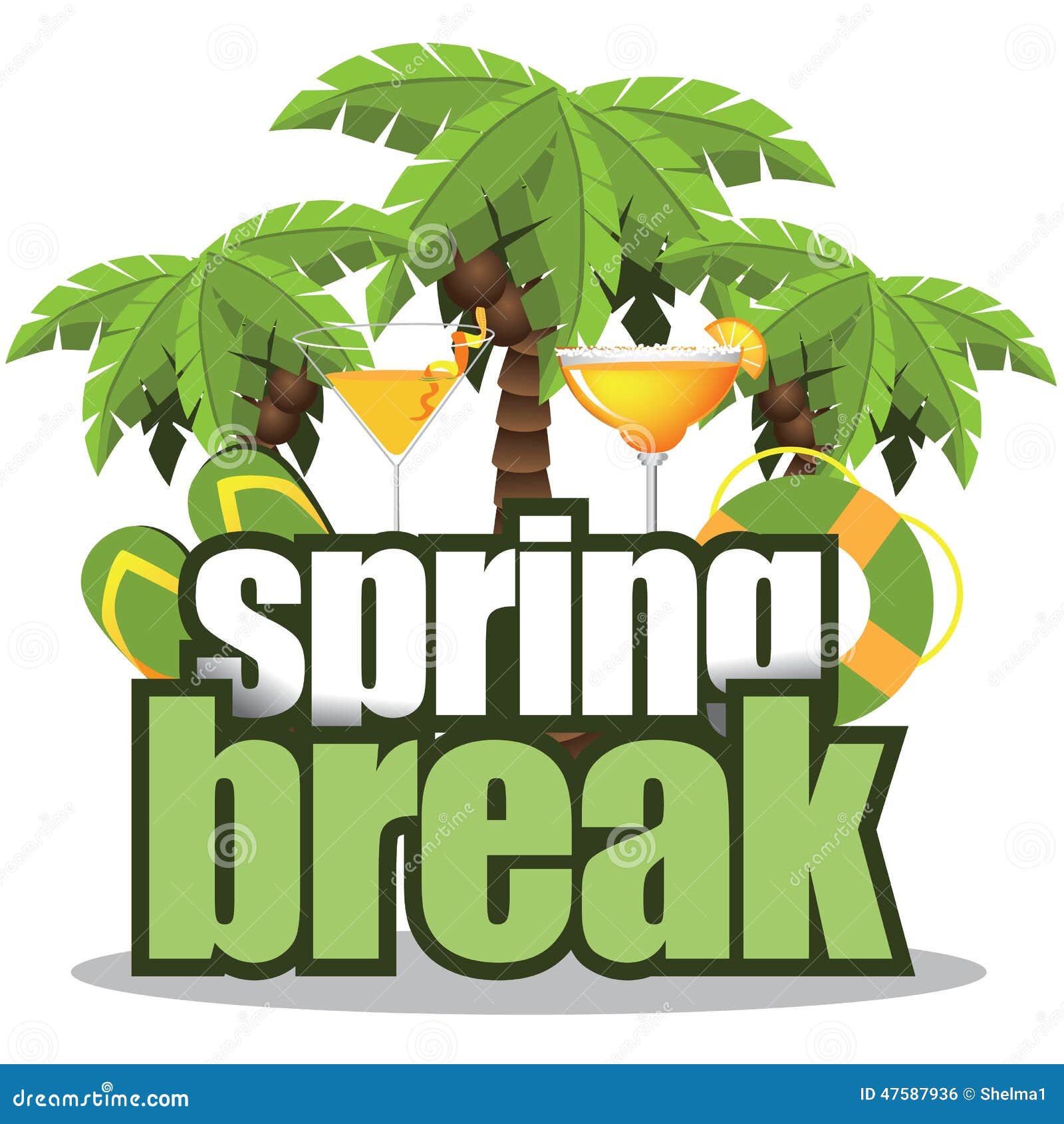 Spring Break Palm Trees Isolated Stock Vector - Illustration of spring ...