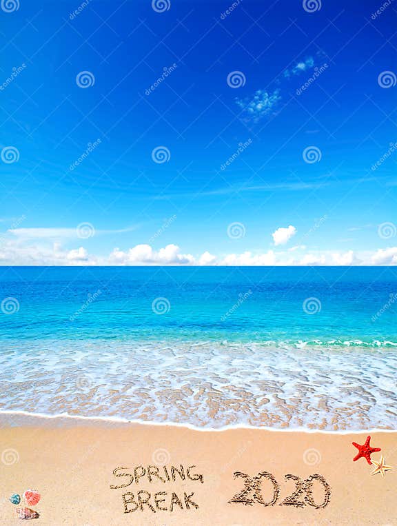 Spring Break 2020 on the Sand Stock Image - Image of sign, 2020: 177012053