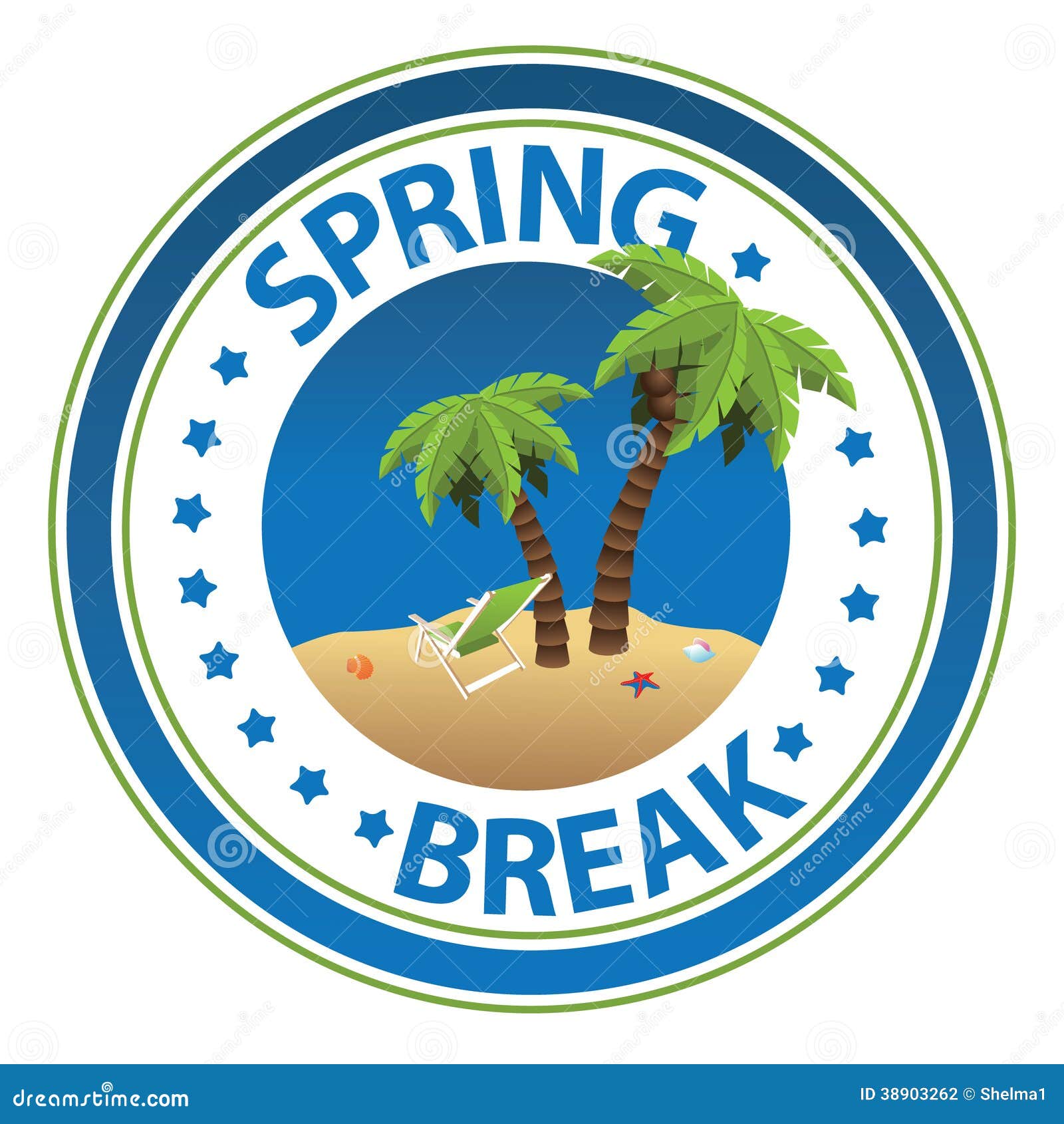 Spring Break stamp stock illustration. Illustration of party - 38903262