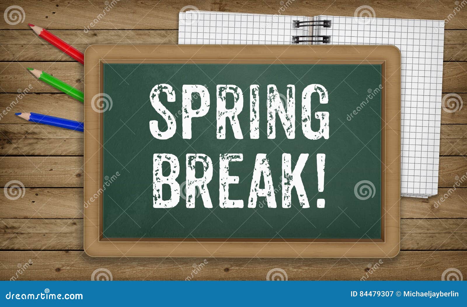 Spring Break Written in Chalk on Chalk Board Stock Illustration ...