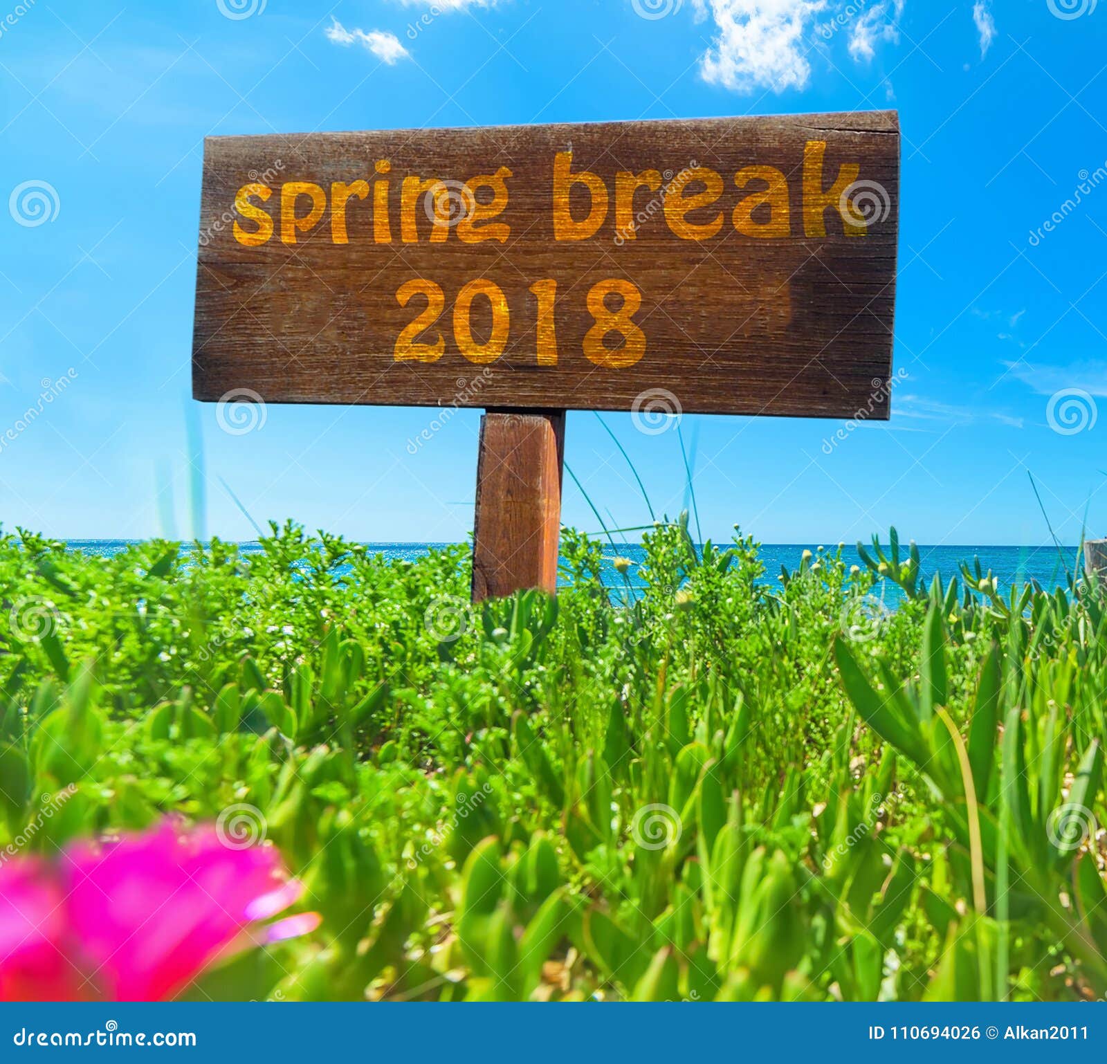 Spring Break 2018 Written on a Wooden Sign Stock Photo - Image of ...