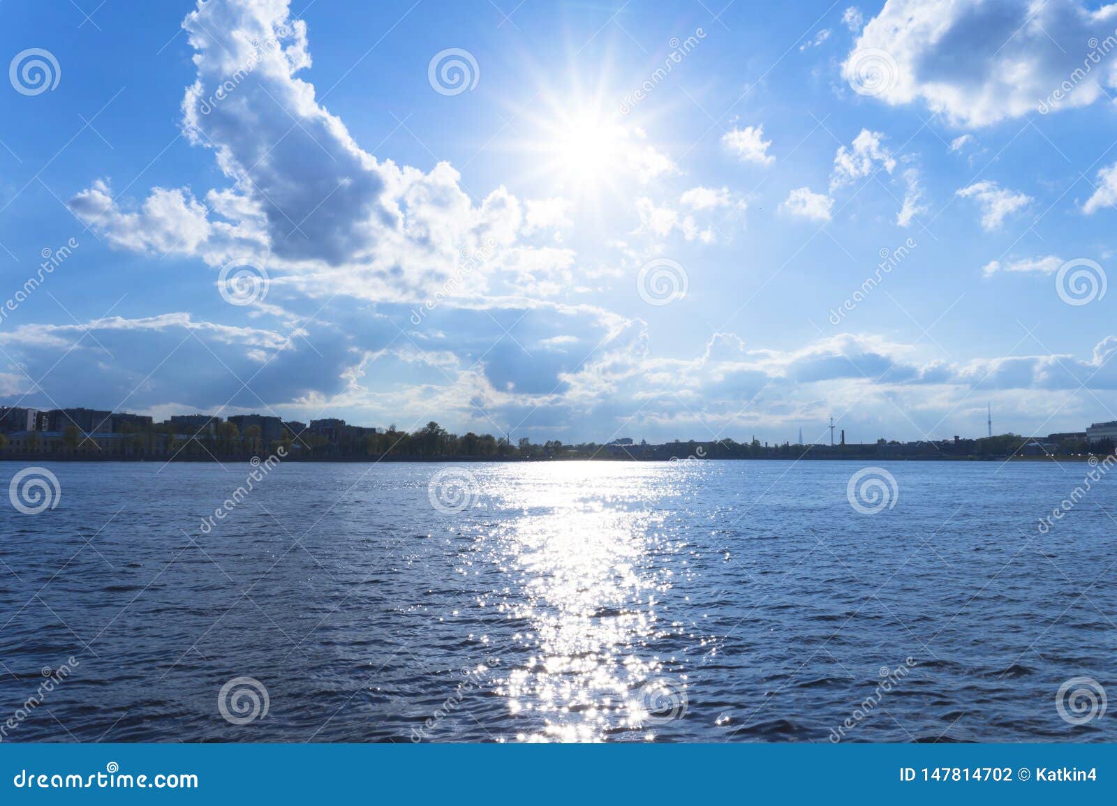 Spring Bright Sun in the City on the Neva River Stock Photo - Image of ...