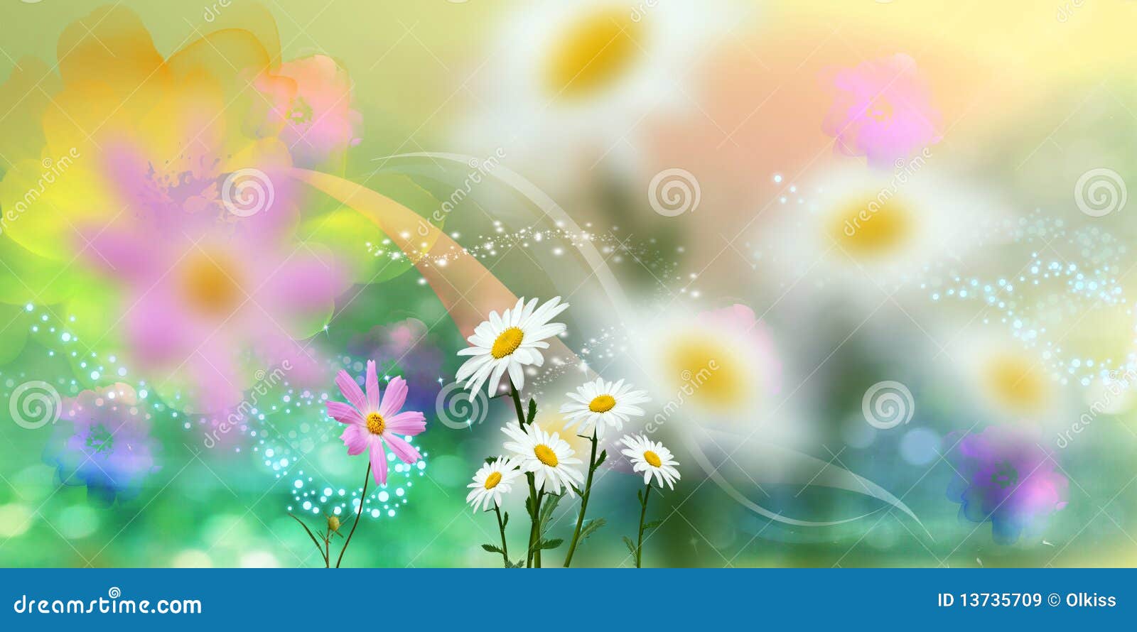 Spring Brilliant Coloured Floral Background Stock Illustration ...