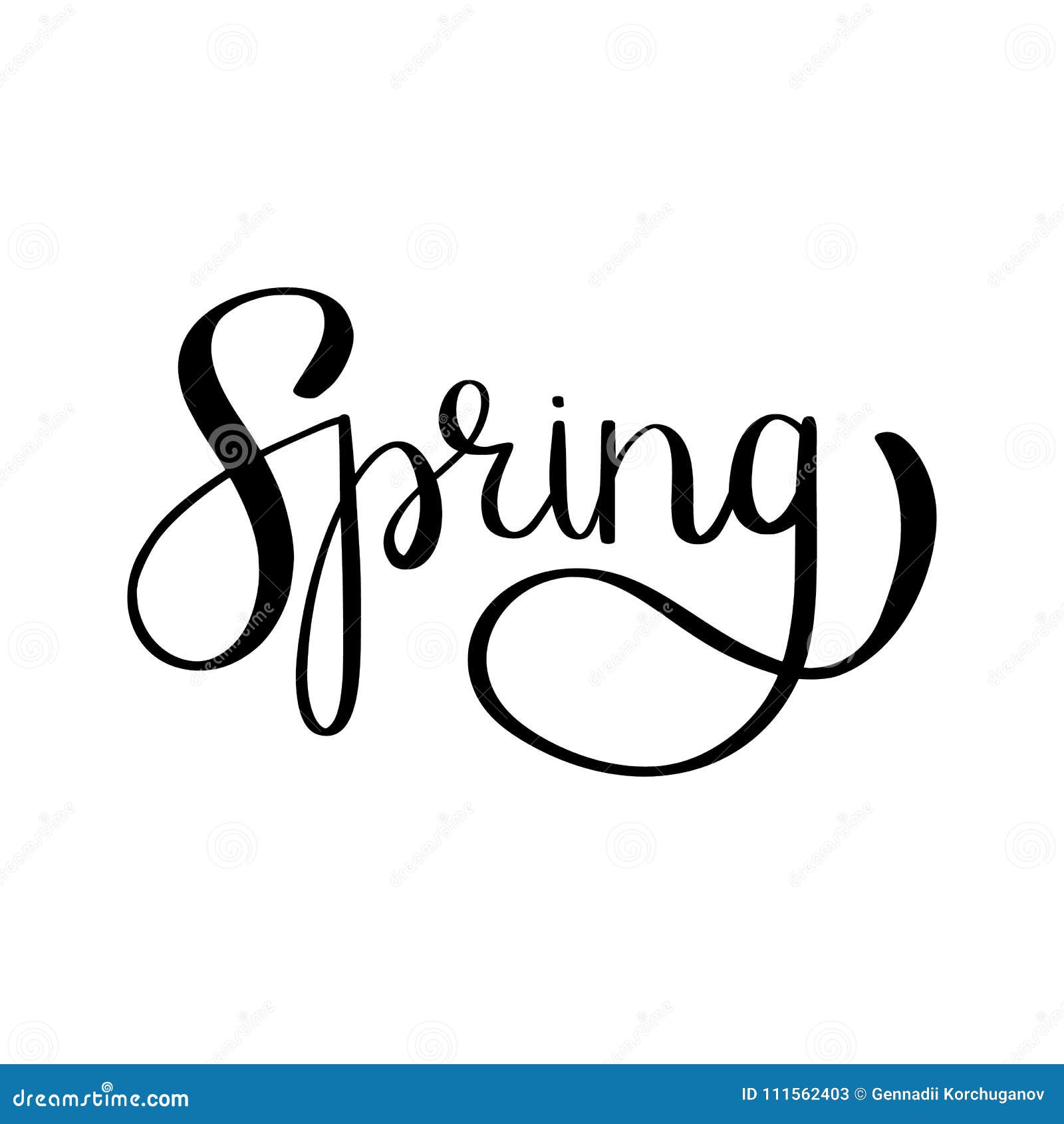 Spring brush lettering stock vector. Illustration of handwriting ...