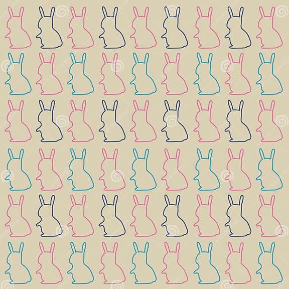 Spring Bunnies Spring Design Pattern Texture Stock Illustration ...
