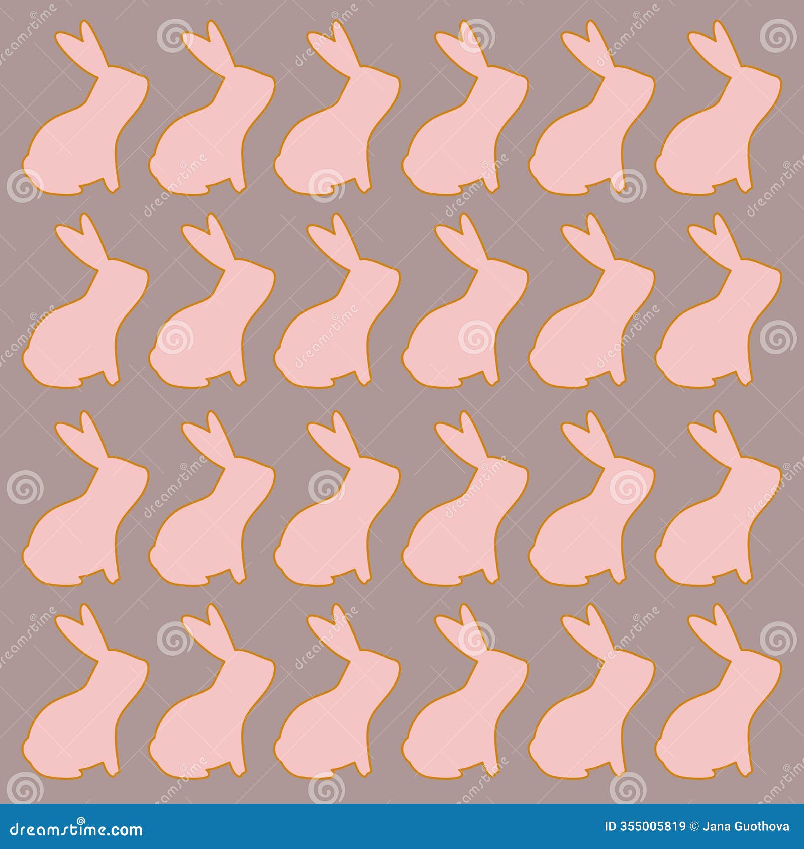 Spring Bunnies Spring Design Pattern Texture Cartoon Vector ...