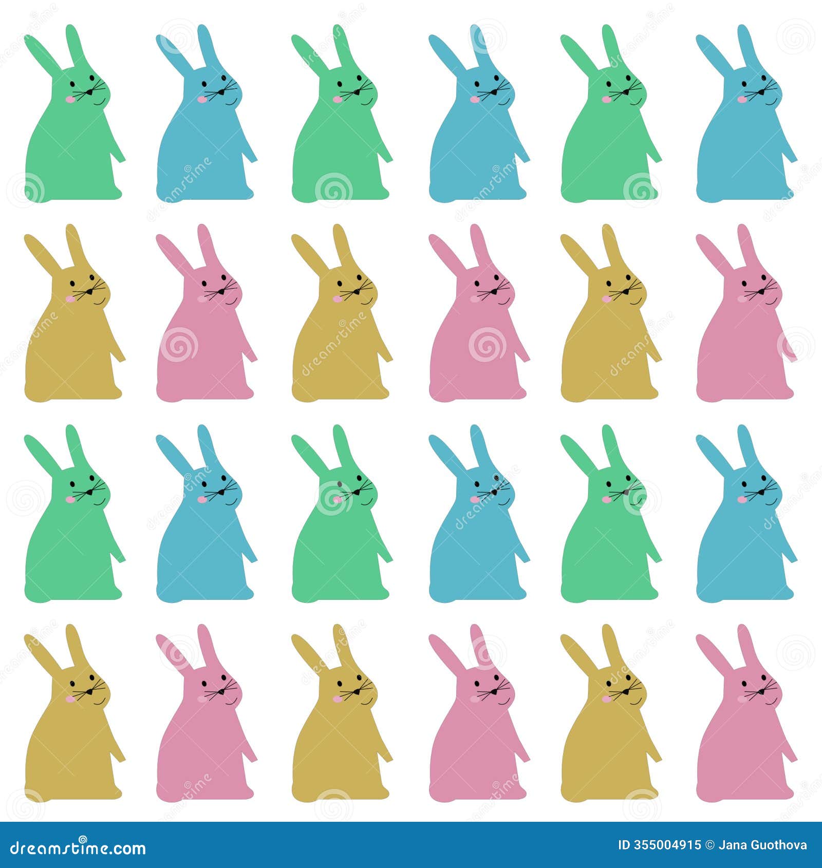 Spring Bunnies Spring Design Pattern Texture Stock Vector ...