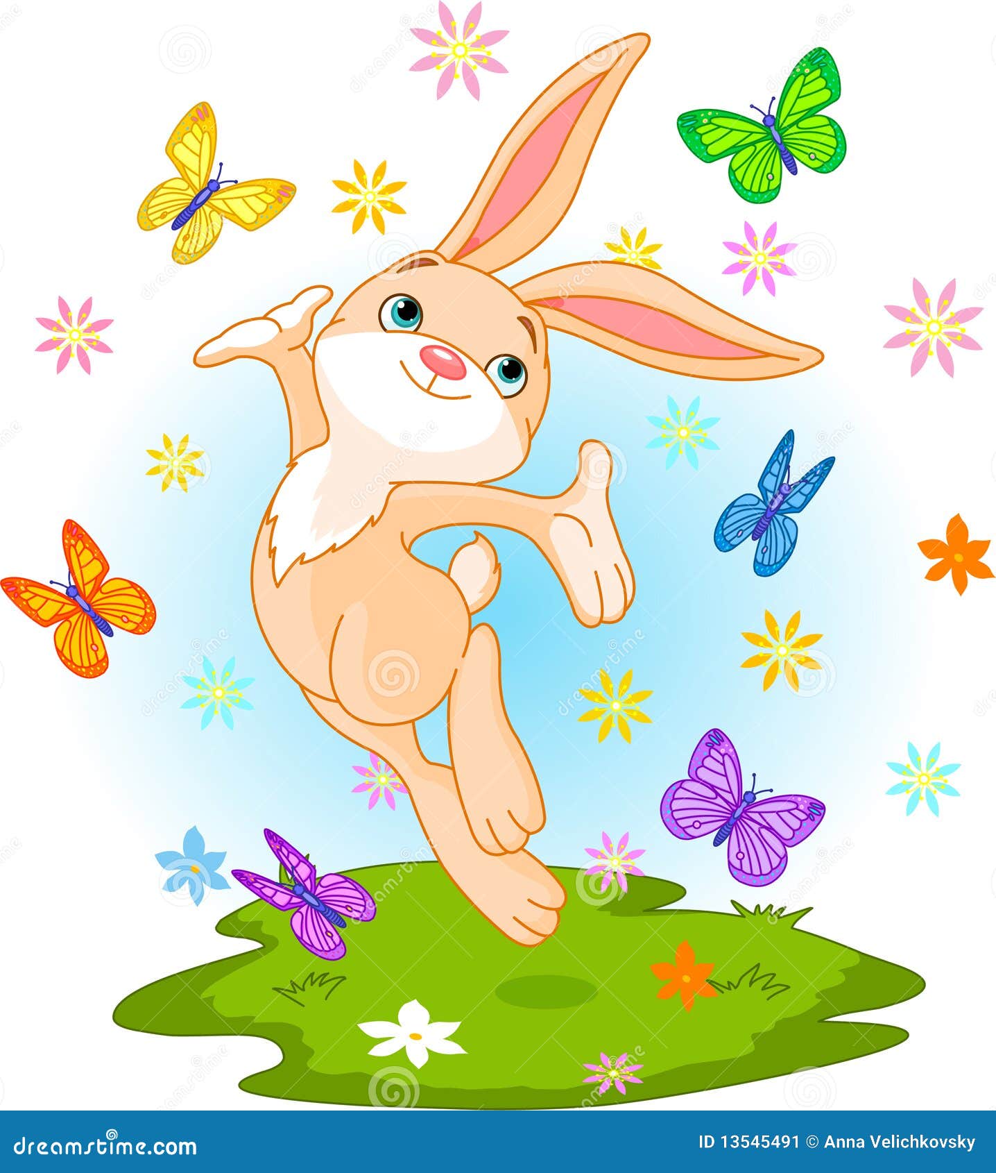 Spring bunny stock vector. Illustration of holiday, green - 13545491