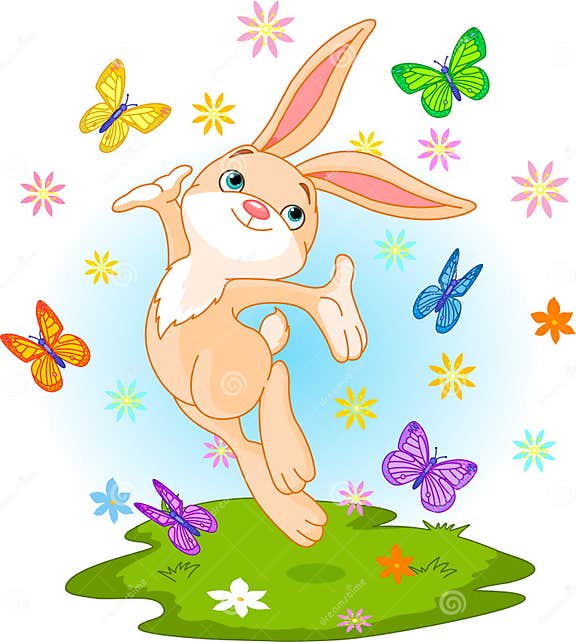 Spring bunny stock vector. Illustration of holiday, green - 13545491