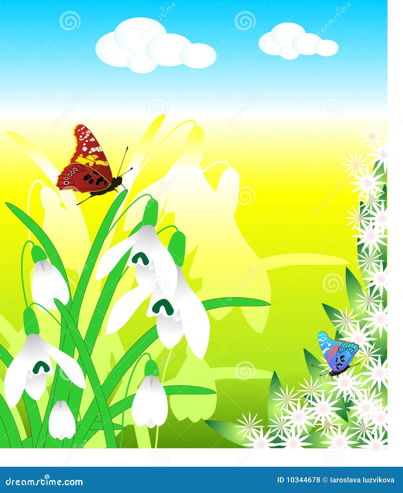Spring butterfly vector stock vector. Illustration of card - 10344678