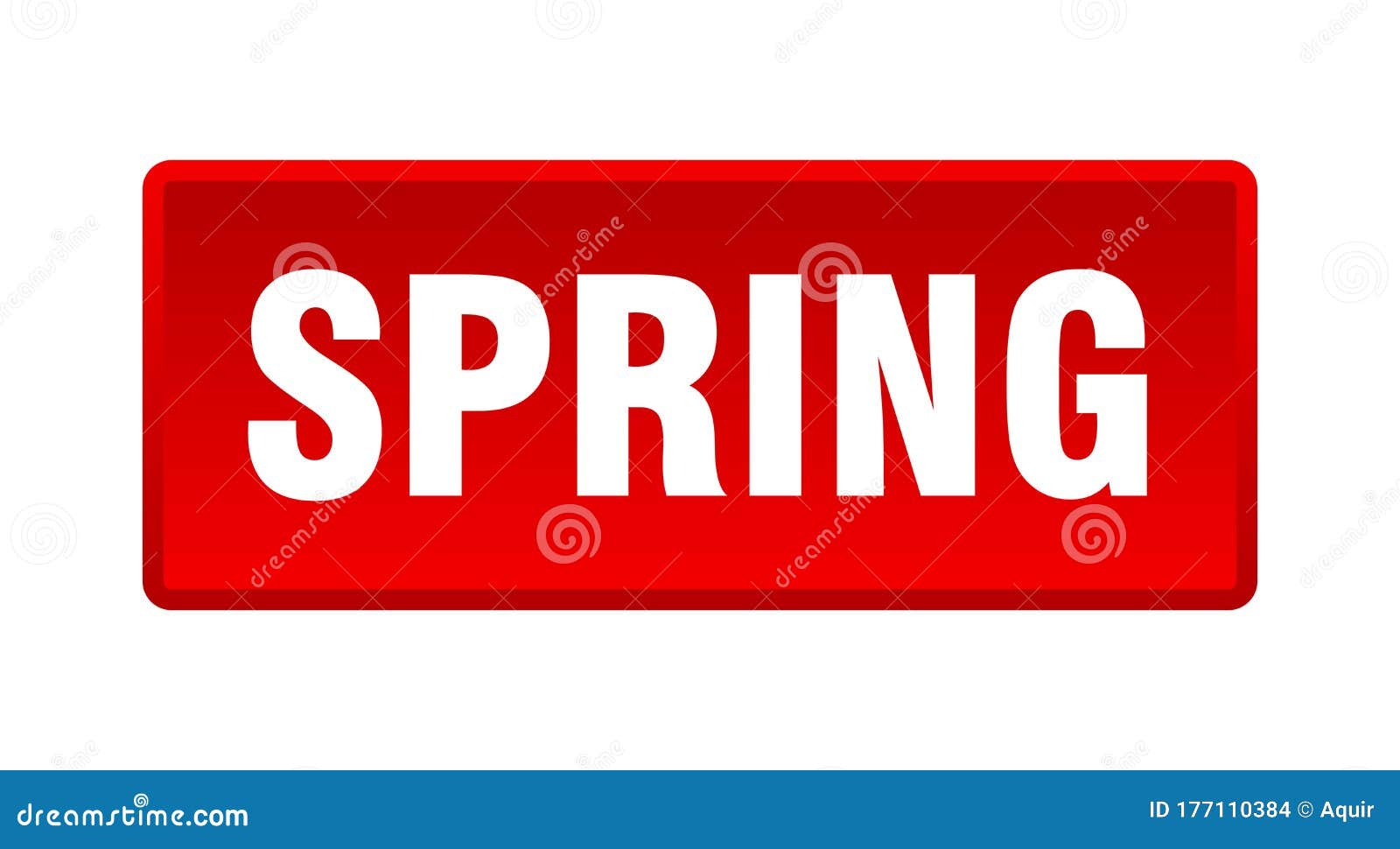 Spring Button. Spring Square Isolated Push Button Stock Vector ...