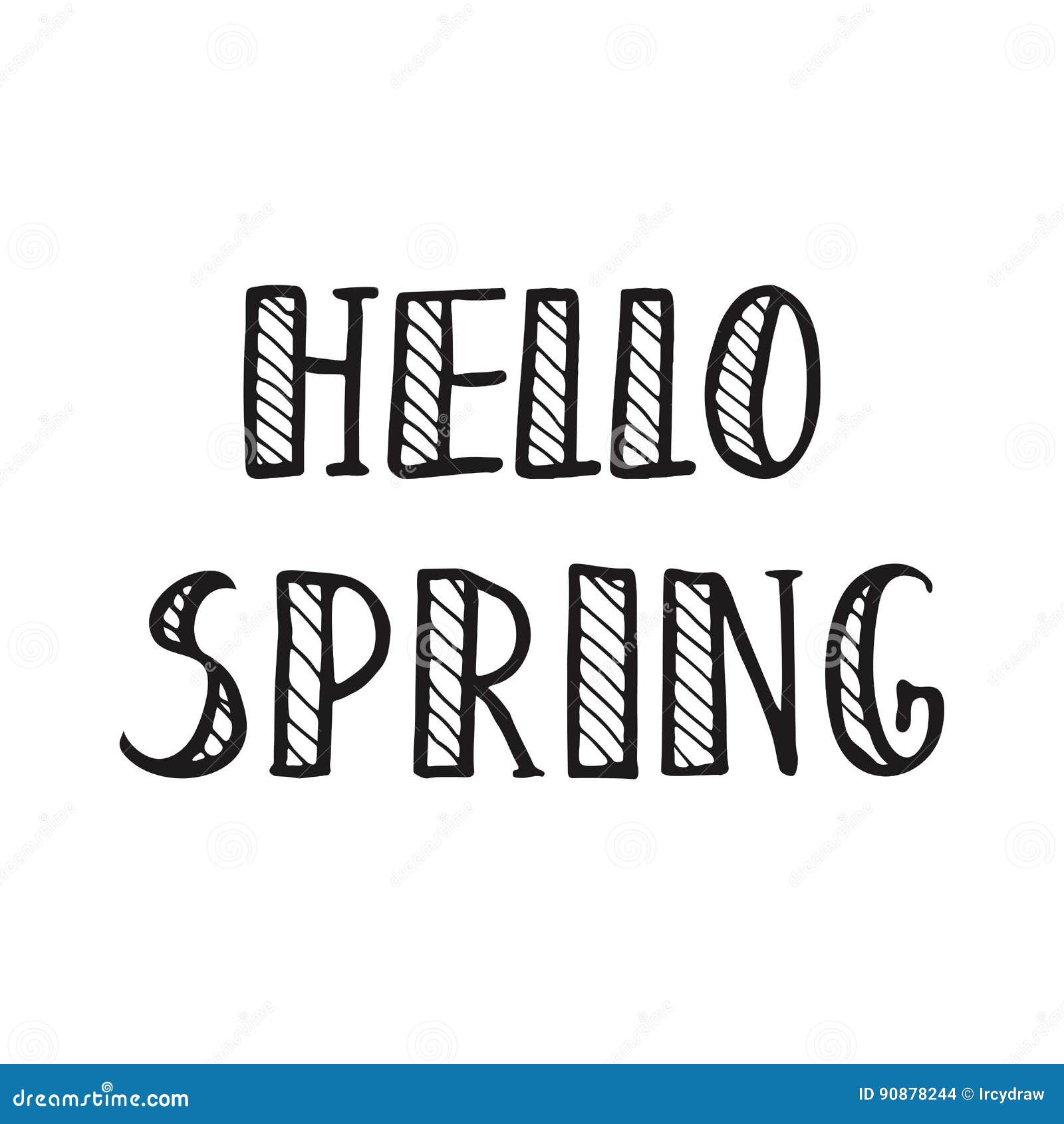 Spring Calligraphy Lettering. Spring Quotes Handwritten. Stock Vector ...