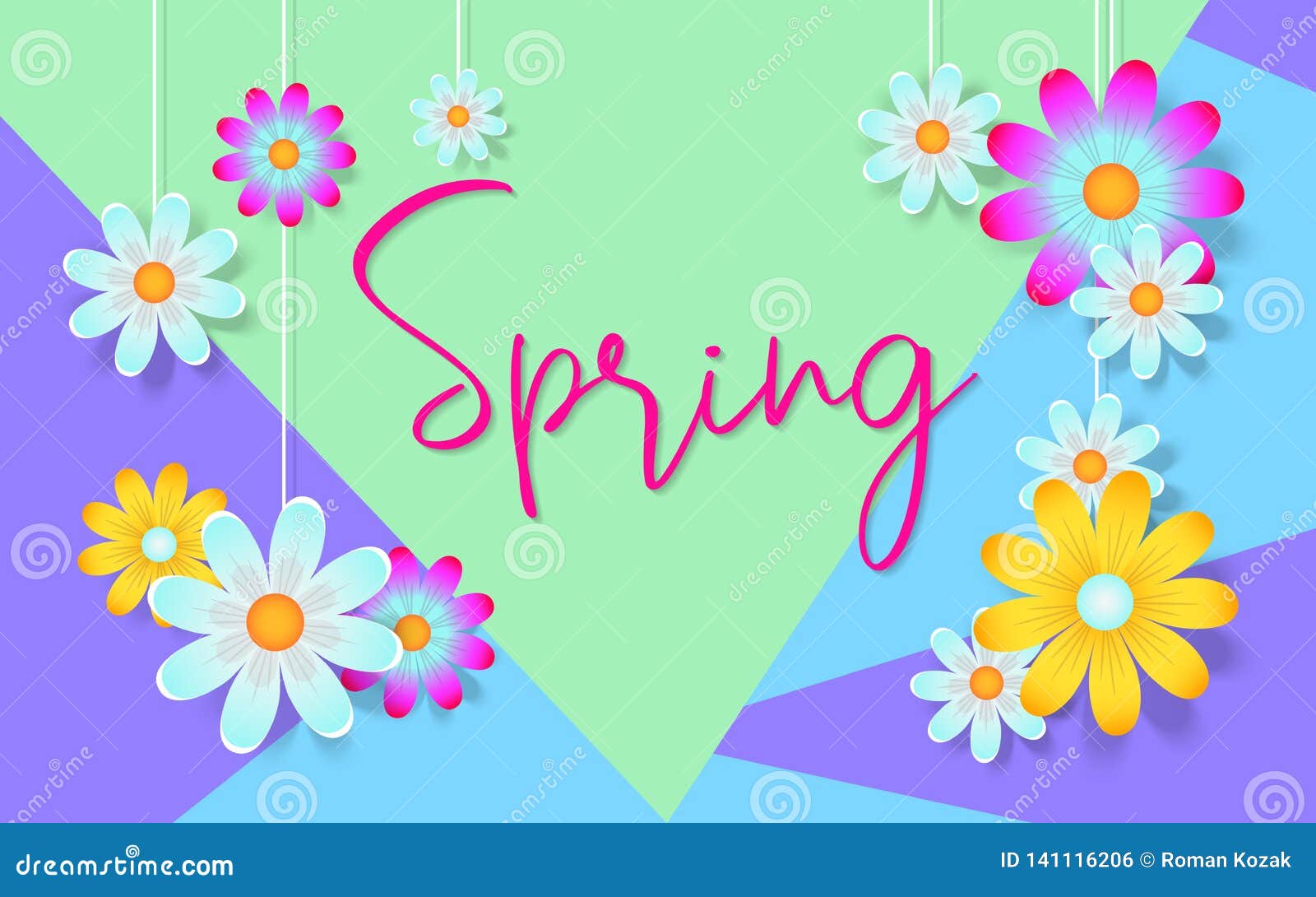 Spring Card with Beautiful Flowers Stock Vector - Illustration of ...