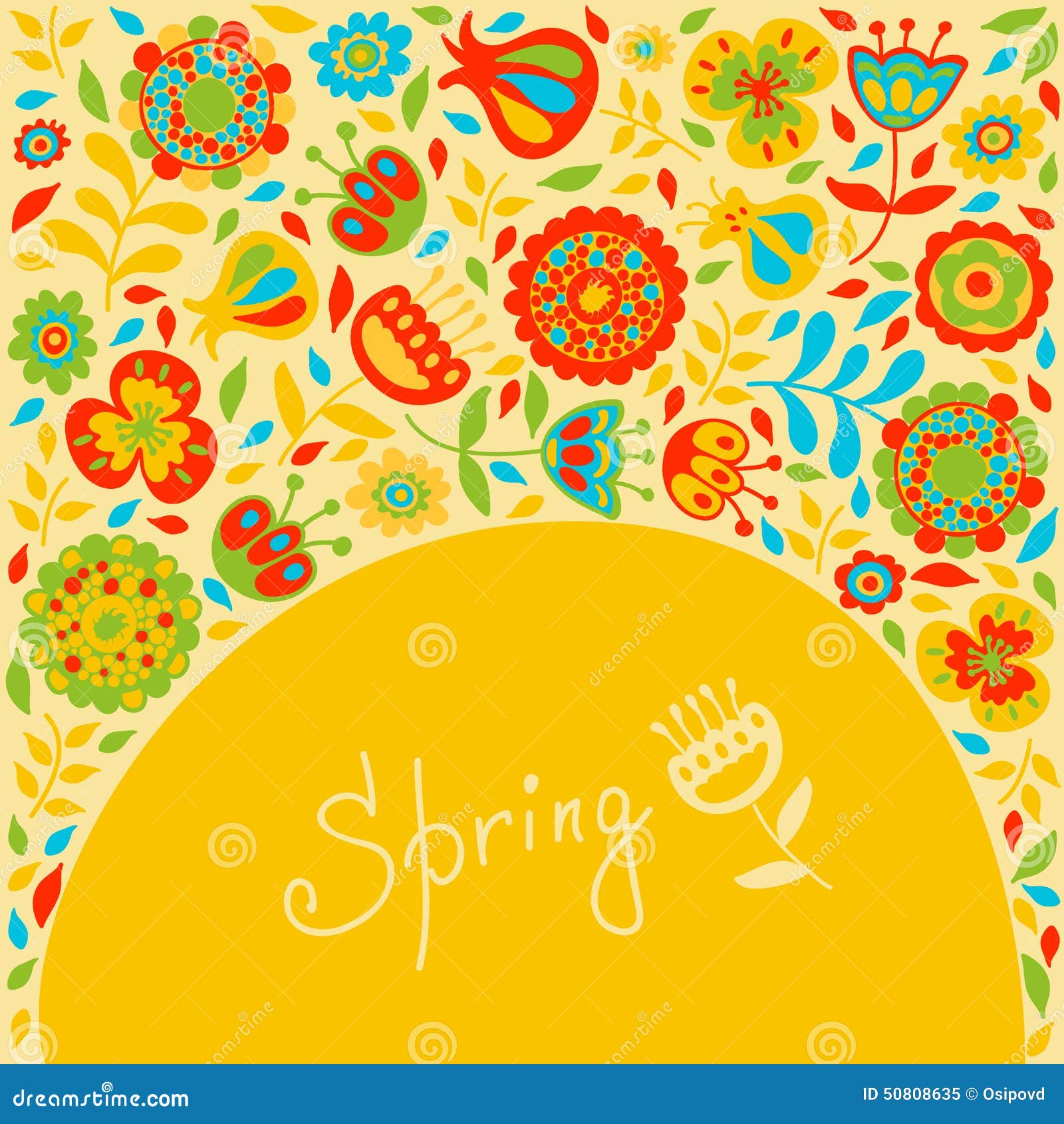 Spring Card for Congratulations Stock Vector - Illustration of happy ...