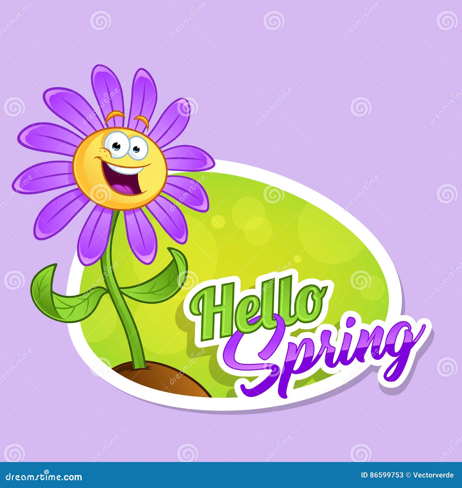 Spring stock vector. Illustration of happy, cartoon, spring - 86599753
