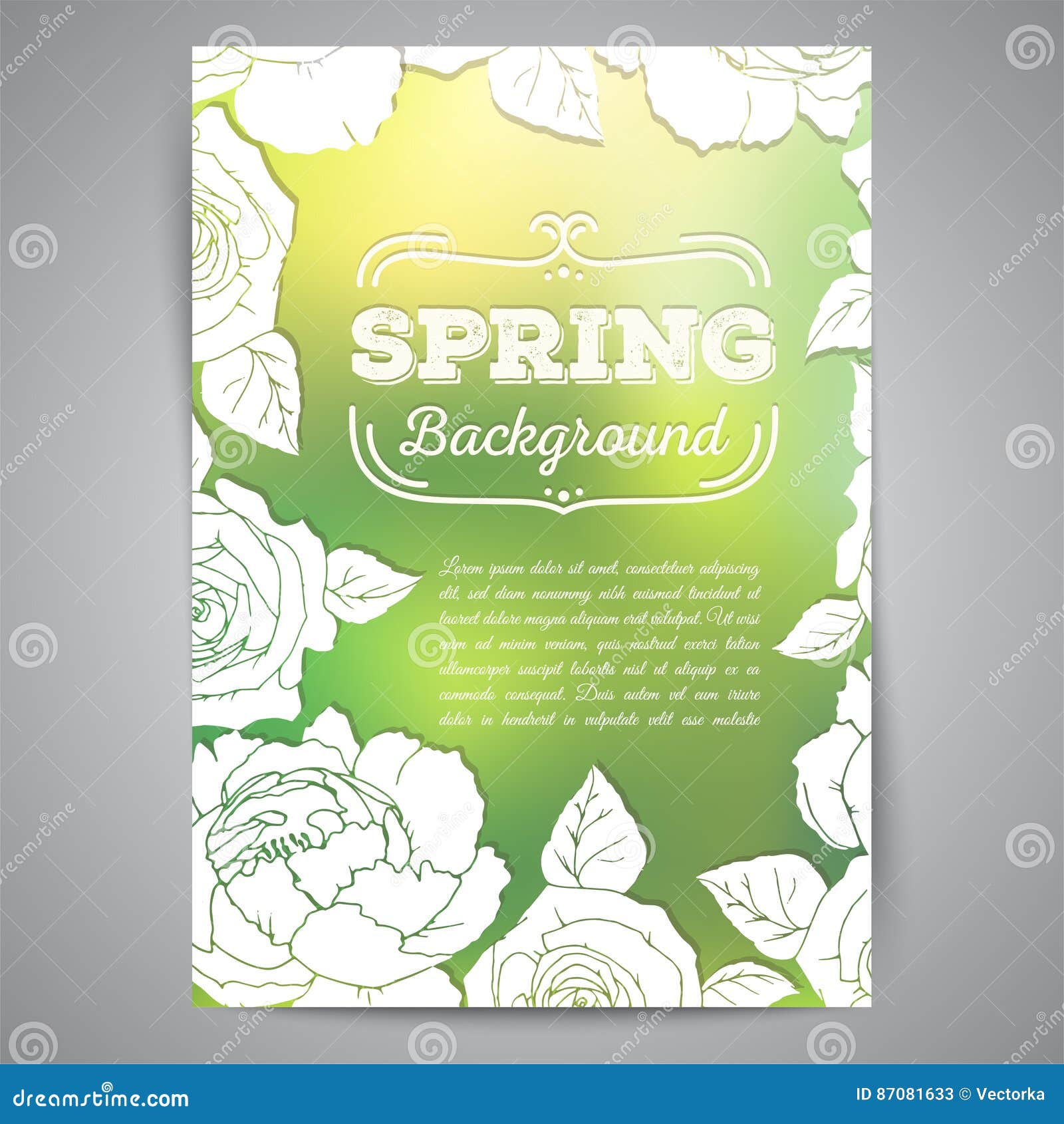 Spring Card with Roses and Blurred Background Stock Vector ...