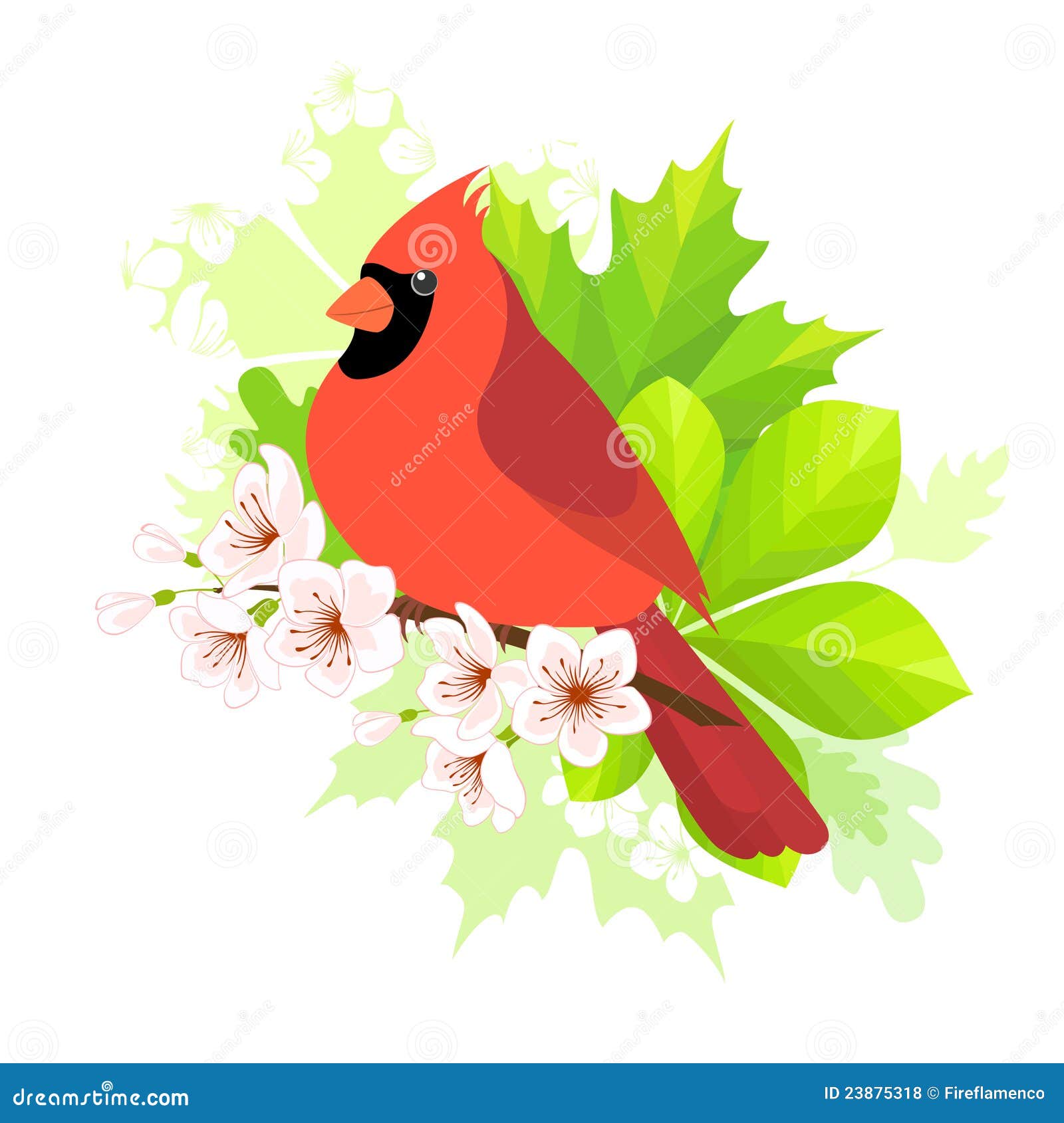 Spring cardinal stock vector. Illustration of fresh, forest - 23875318