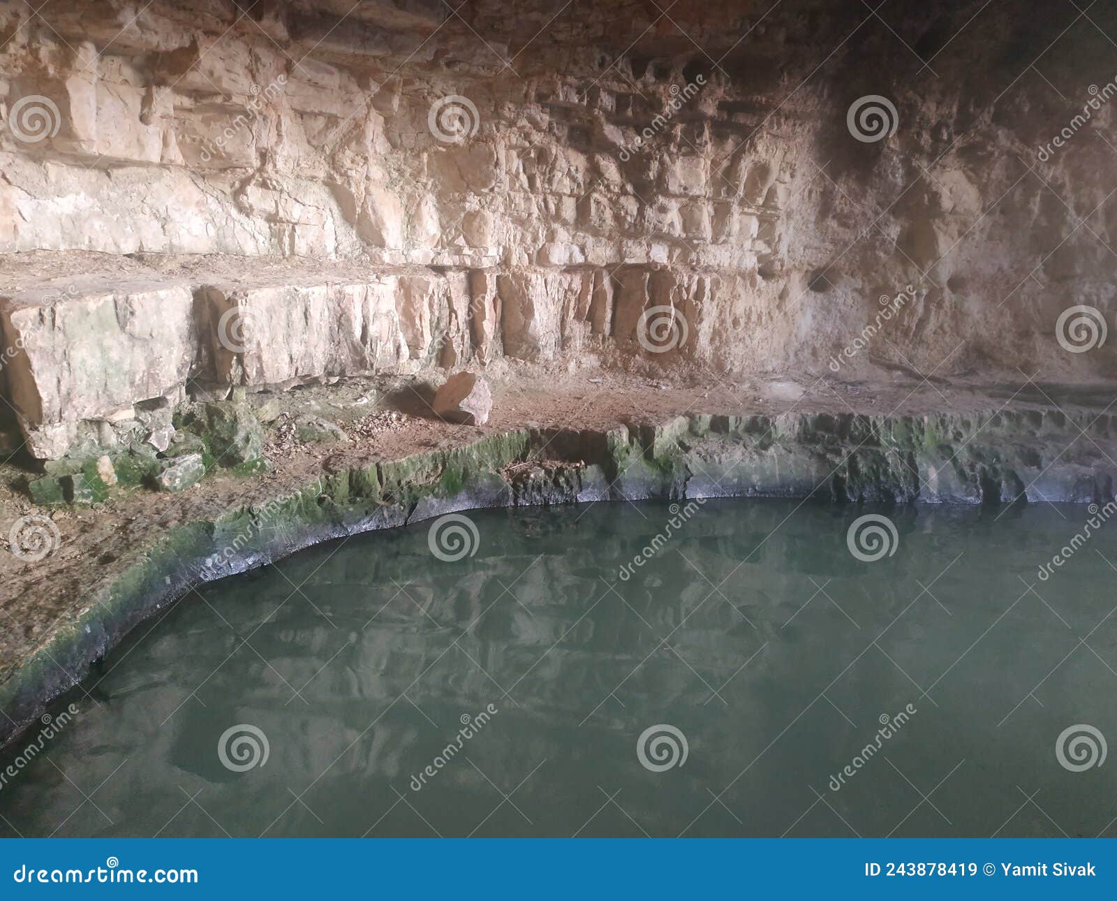 Spring Cave with Stone Walls and Water Stock Image - Image of wall ...