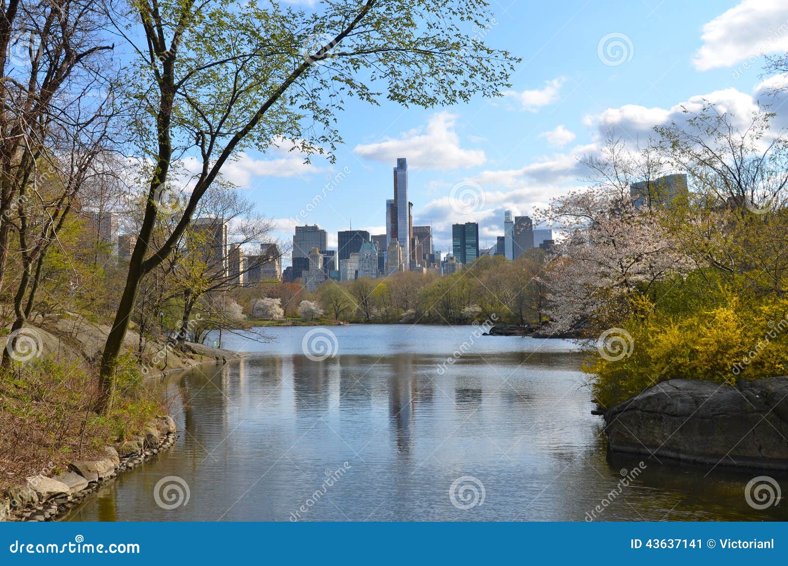 Spring in Central Park, Manhattan, New York. Stock Image - Image of ...